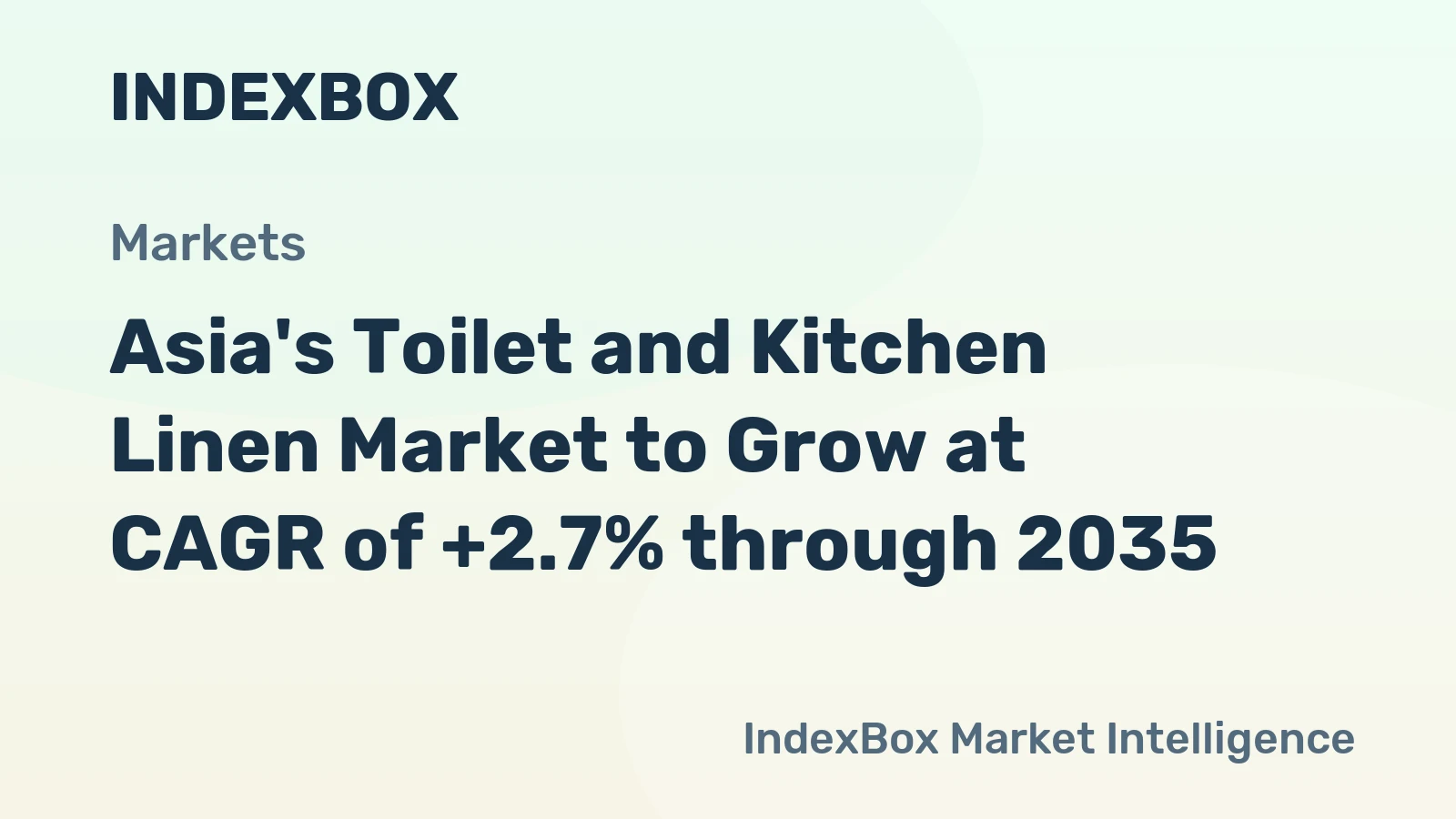 Asia's Toilet and Kitchen Linen Market to Grow at CAGR of +2.7% through 2035