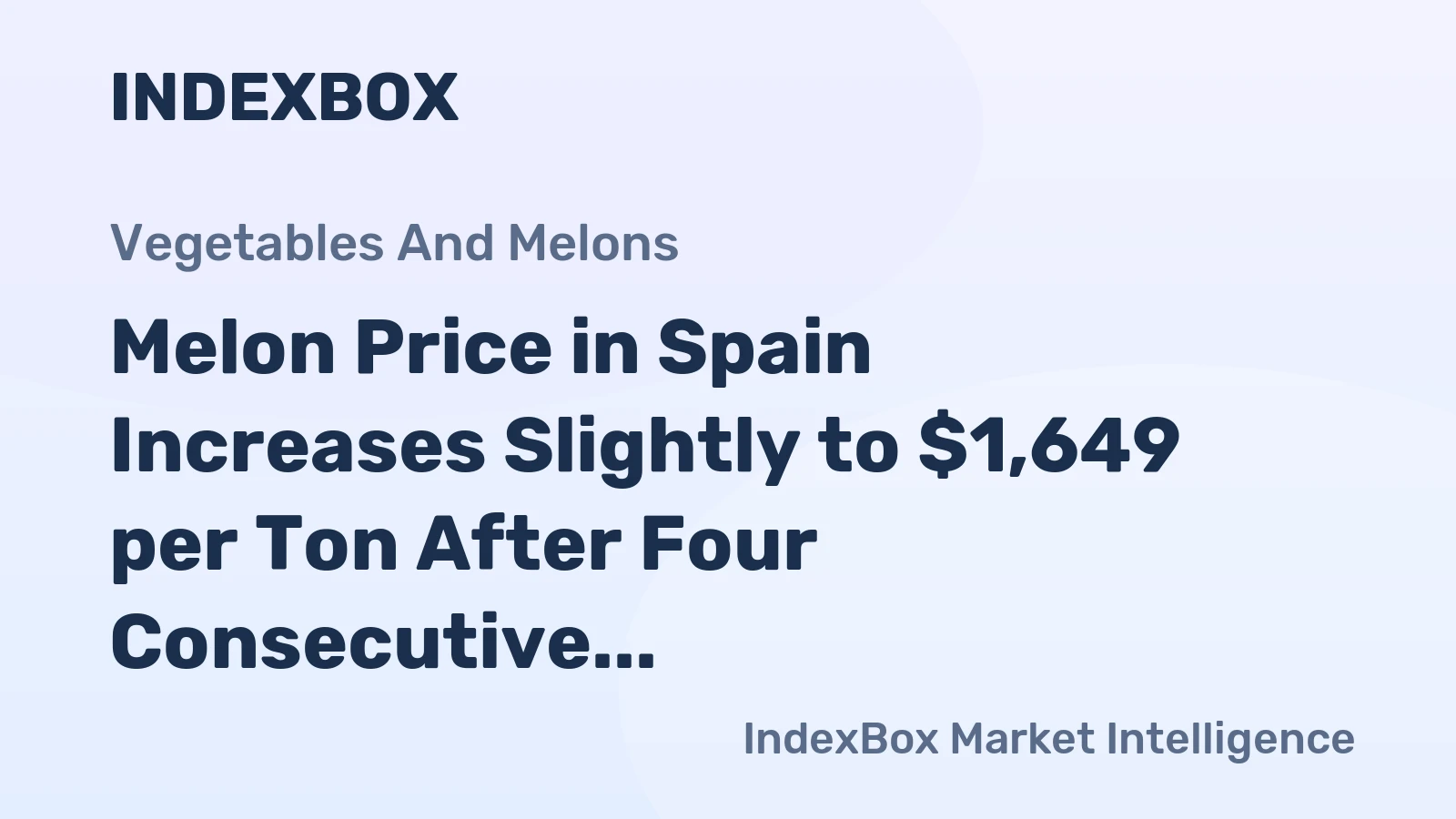 Melon Price in Spain Increases Slightly to $1,649 per Ton After Four Consecutive Months of Growth