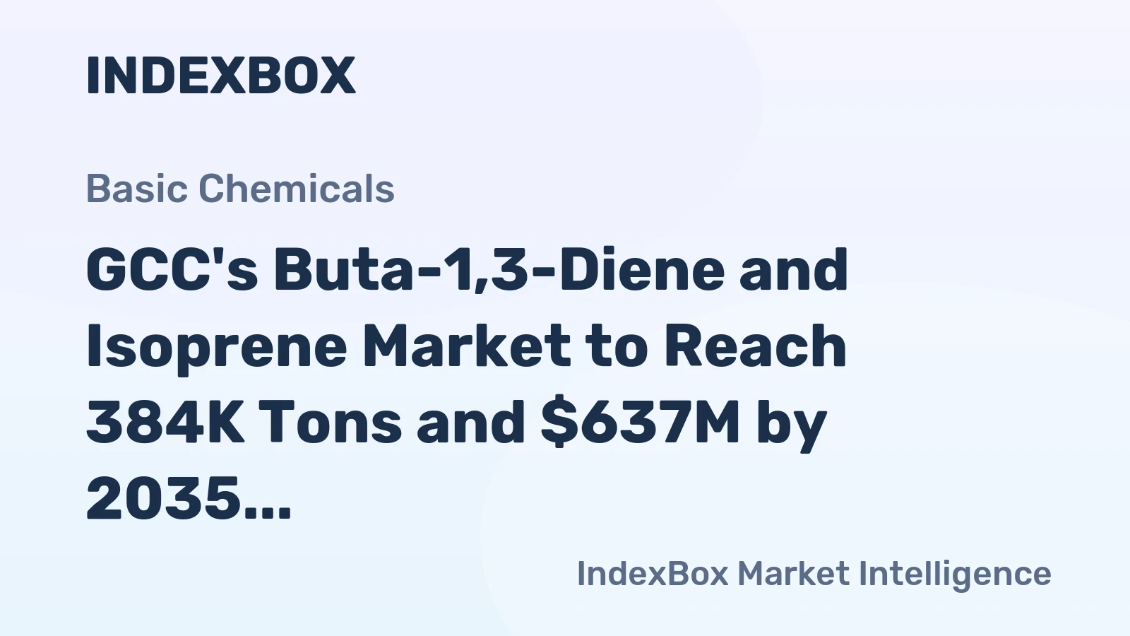 GCC's Buta-1,3-Diene and Isoprene Market to Reach 384K Tons and $637M by 2035 Amid Slowing Growth