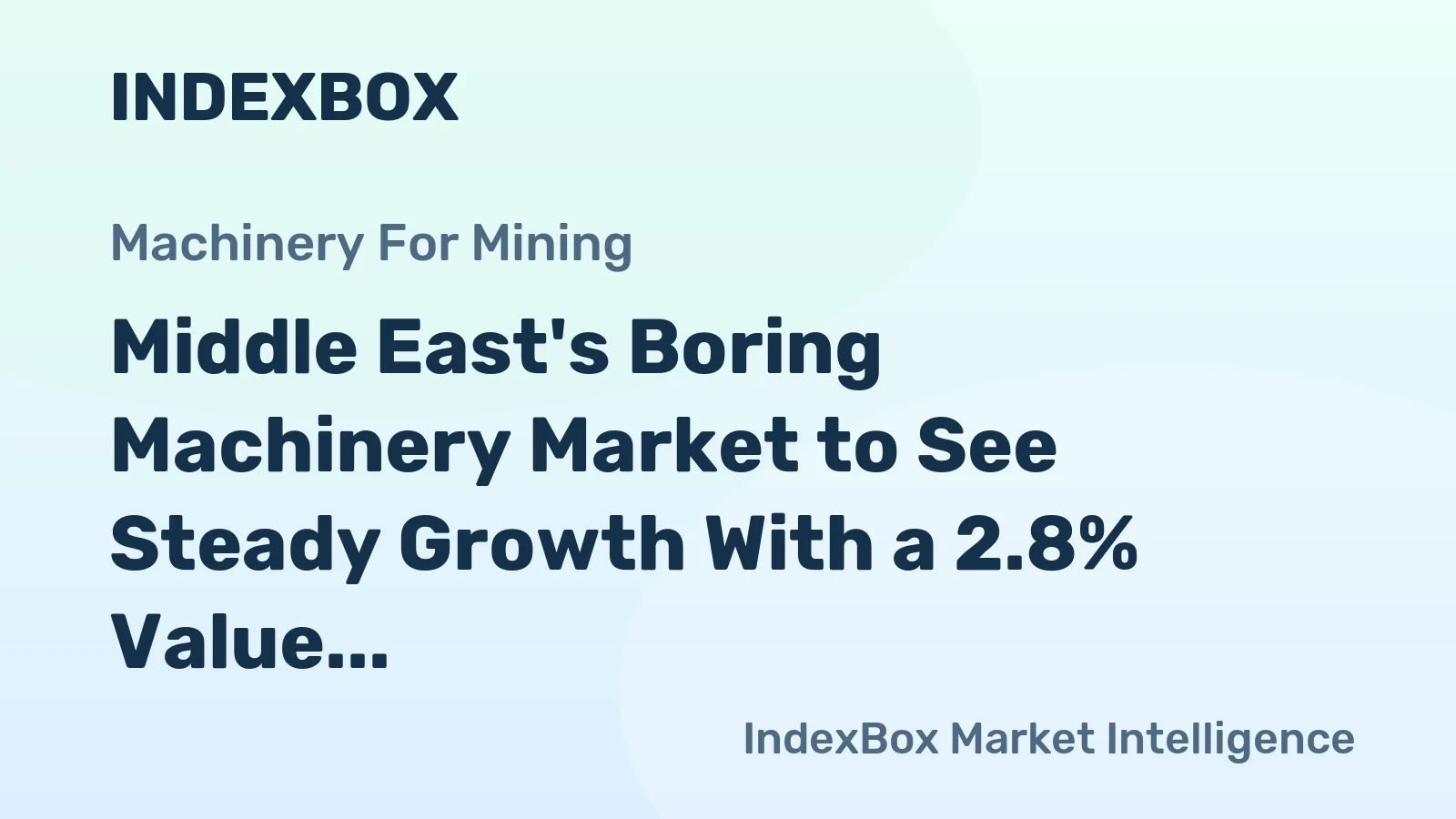 Middle East's Boring Machinery Market to See Steady Growth With a 2.8% Value CAGR Through 2035