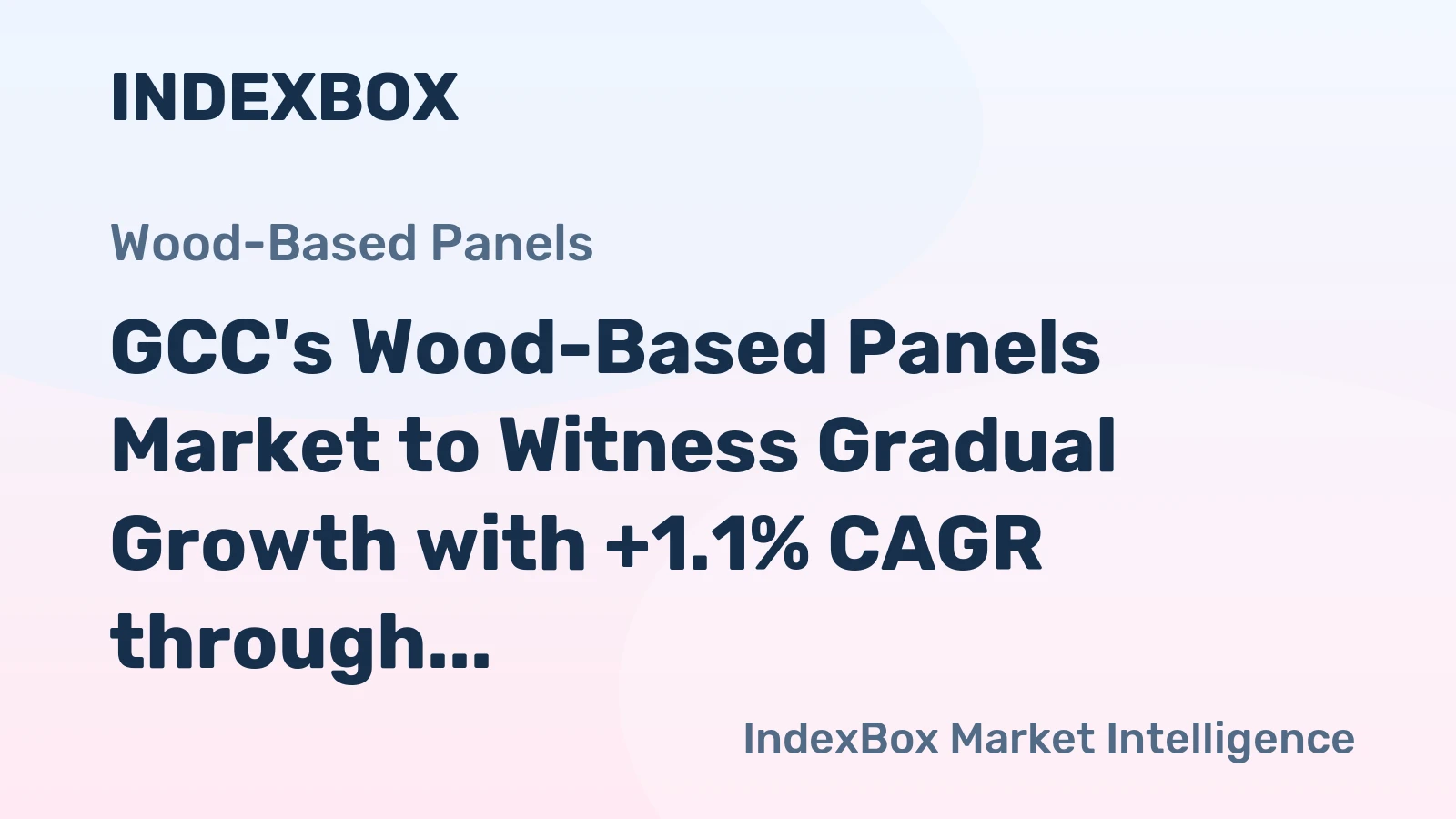 GCC's Wood-Based Panels Market to Witness Gradual Growth with +1.1% CAGR through 2035