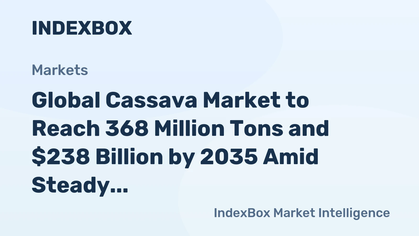 Global Cassava Market to Reach 368 Million Tons and $238 Billion by 2035 Amid Steady Growth