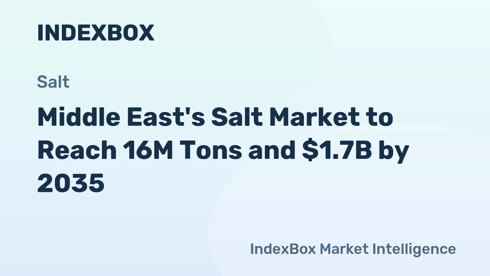 Middle East's Salt Market to Reach 16M Tons and $1.7B by 2035