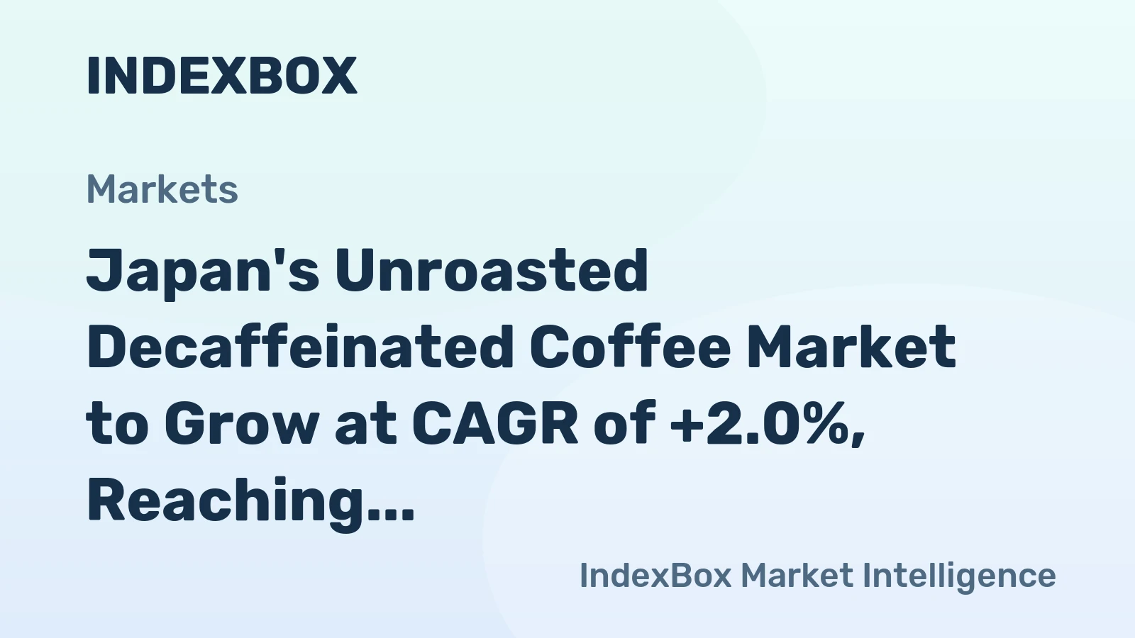 Japan's Unroasted Decaffeinated Coffee Market to Grow at CAGR of +2.0%, Reaching 3.6K Tons by 2035