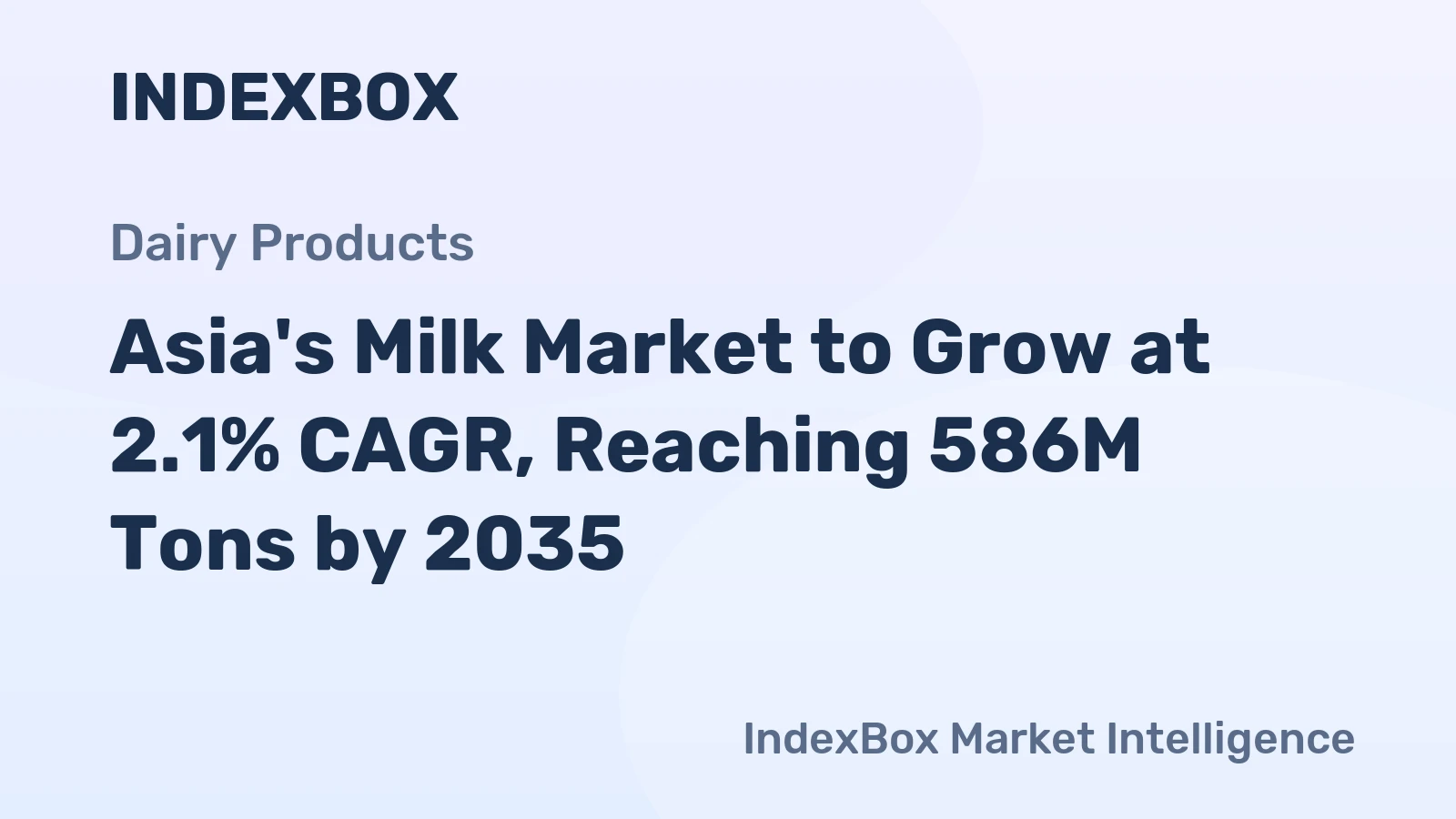 Asia's Milk Market to Grow at 2.1% CAGR, Reaching 586M Tons by 2035