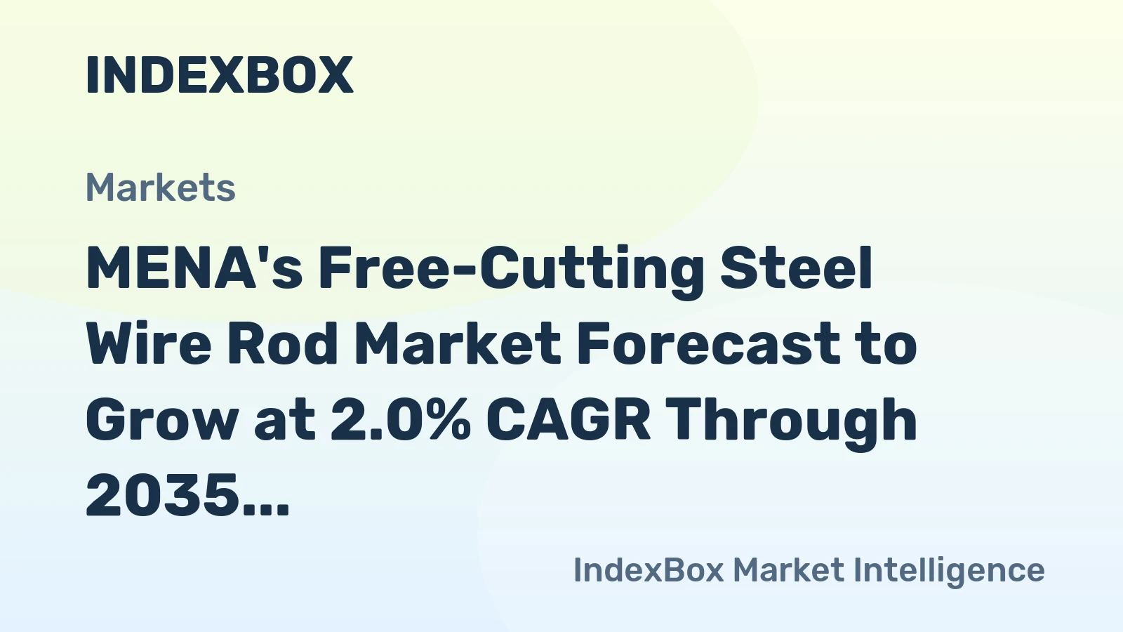 MENA's Free-Cutting Steel Wire Rod Market Forecast to Grow at 2.0% CAGR Through 2035