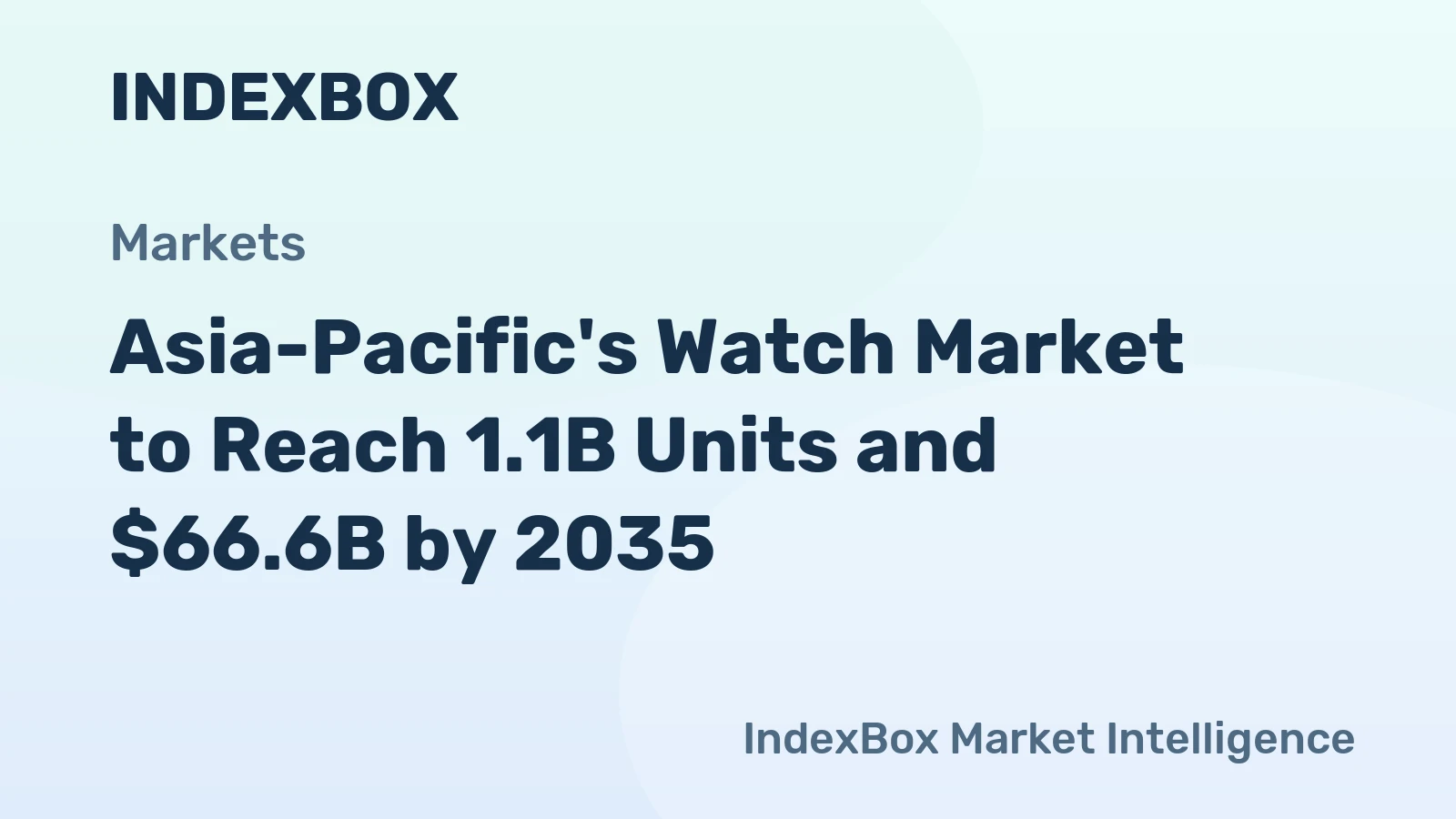 Asia-Pacific's Watch Market to Reach 1.1B Units and $66.6B by 2035