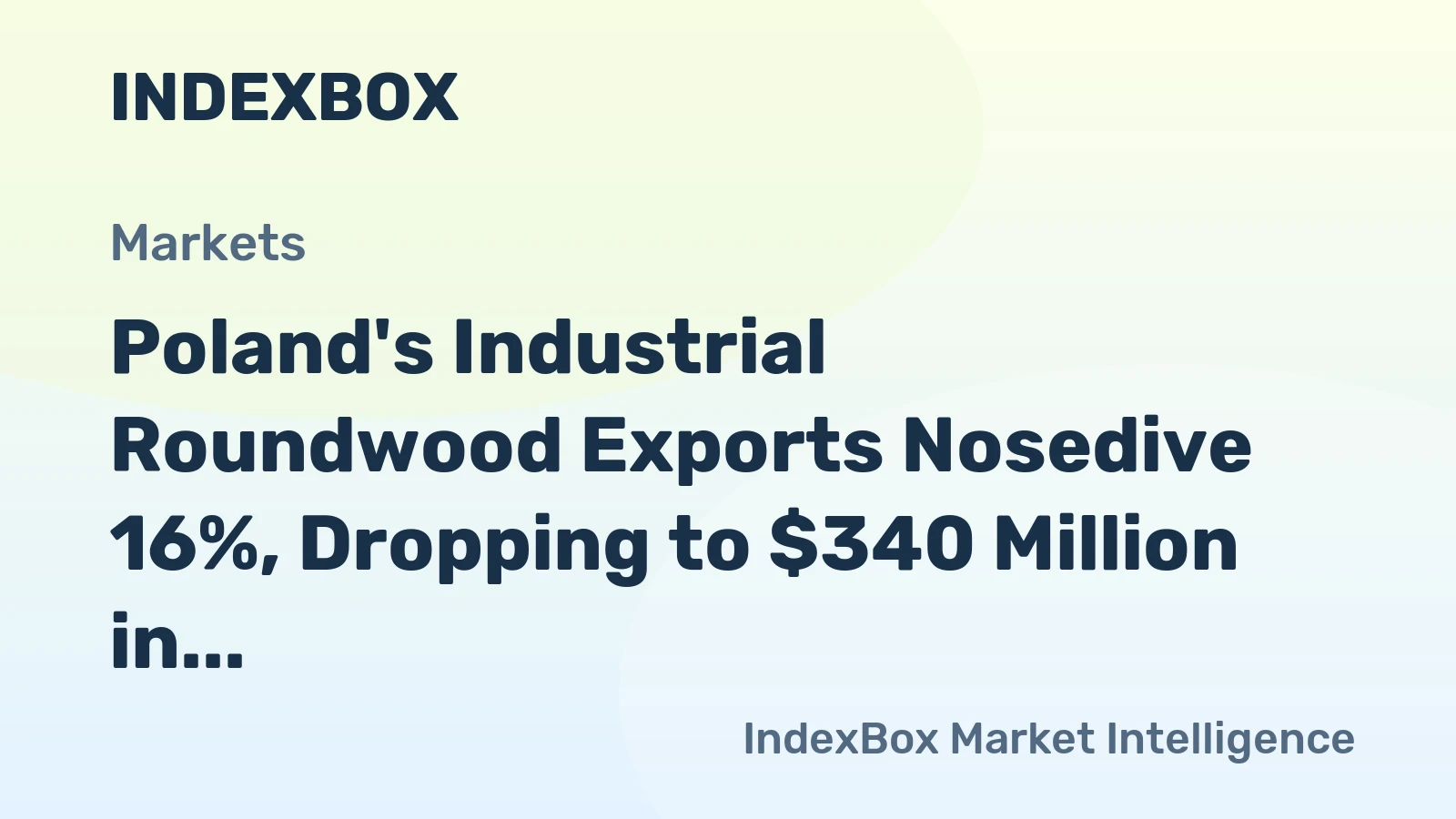 Poland's Industrial Roundwood Exports Nosedive 16%, Dropping to $340 Million in 2023