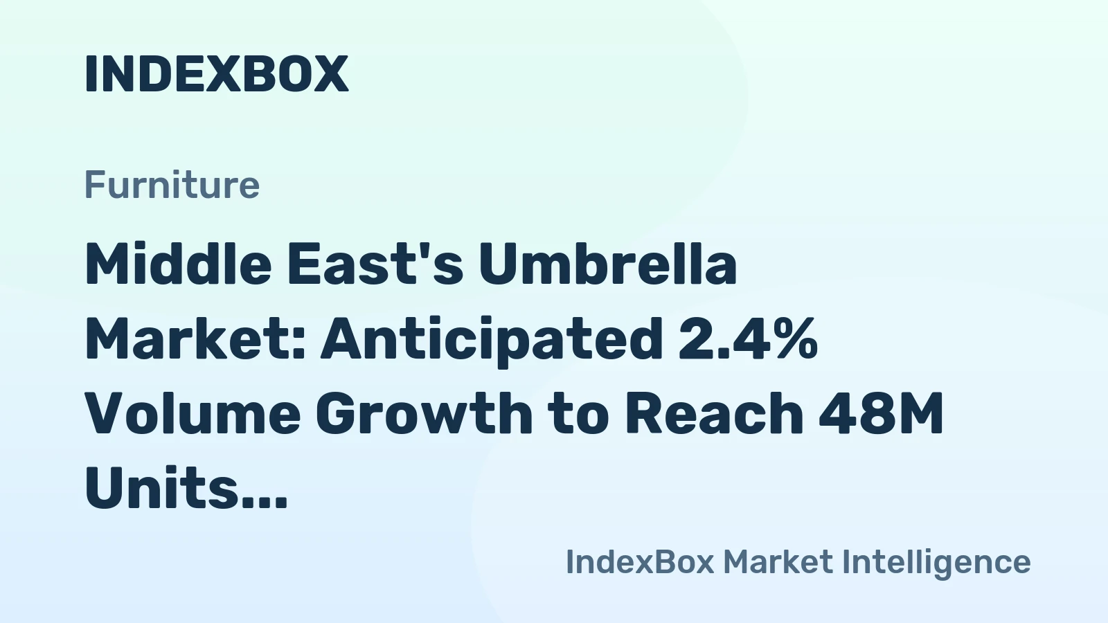Middle East's Umbrella Market: Anticipated 2.4% Volume Growth to Reach 48M Units by 2035, $191M Value Forecasted
