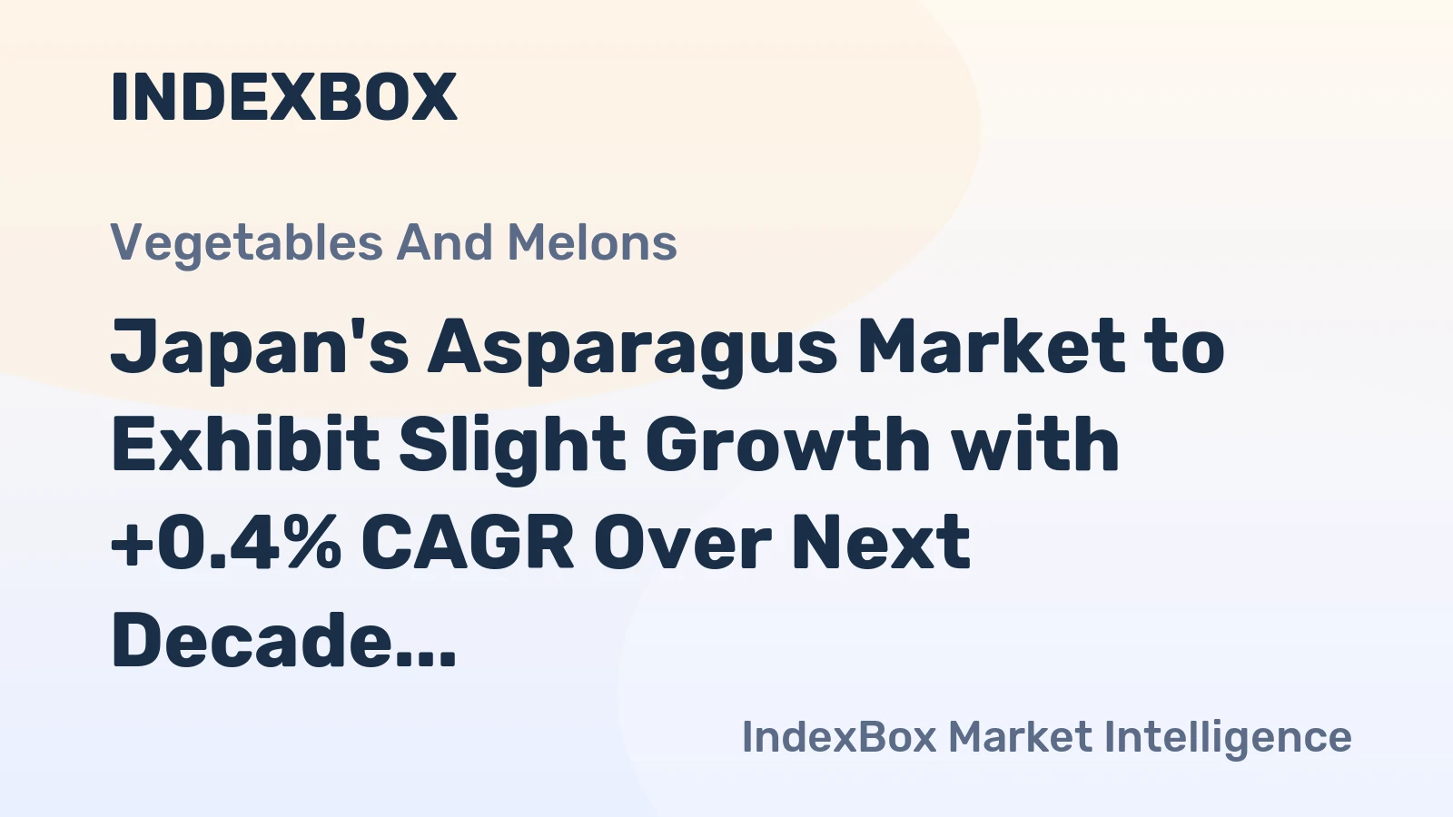 Japan's Asparagus Market to Exhibit Slight Growth with +0.4% CAGR Over Next Decade