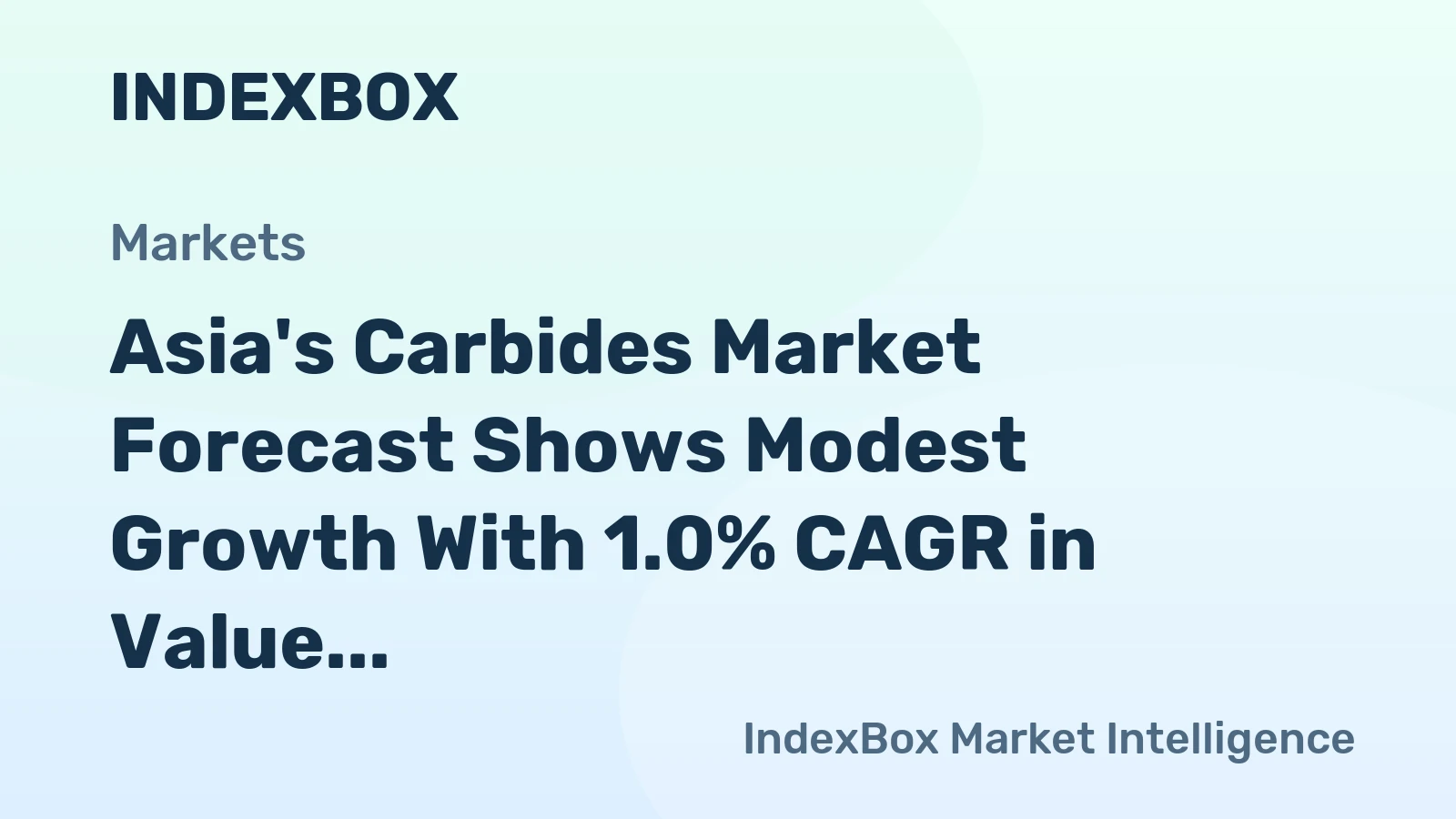 Asia's Carbides Market Forecast Shows Modest Growth With 1.0% CAGR in Value
