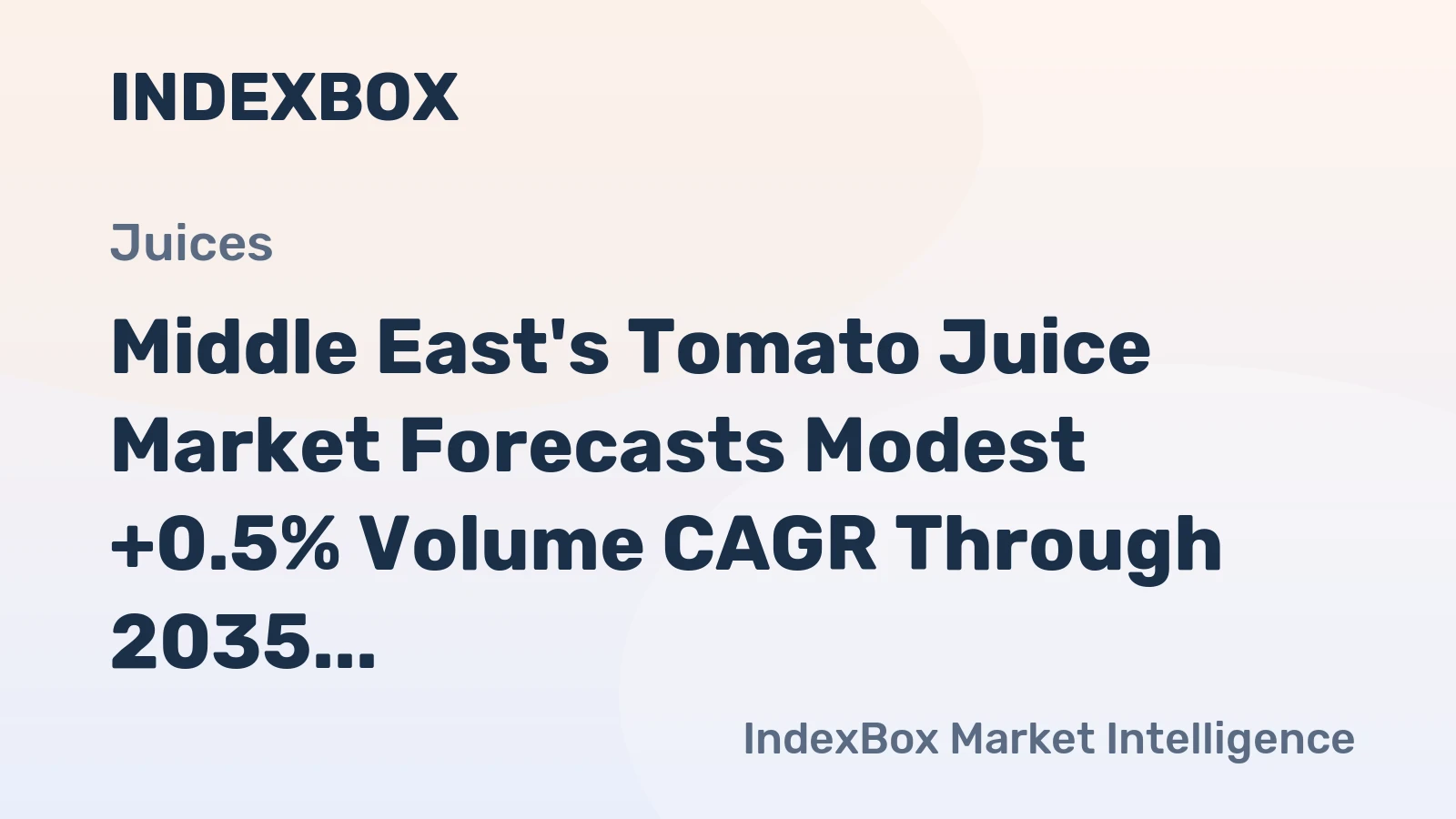 Middle East's Tomato Juice Market Forecasts Modest +0.5% Volume CAGR Through 2035