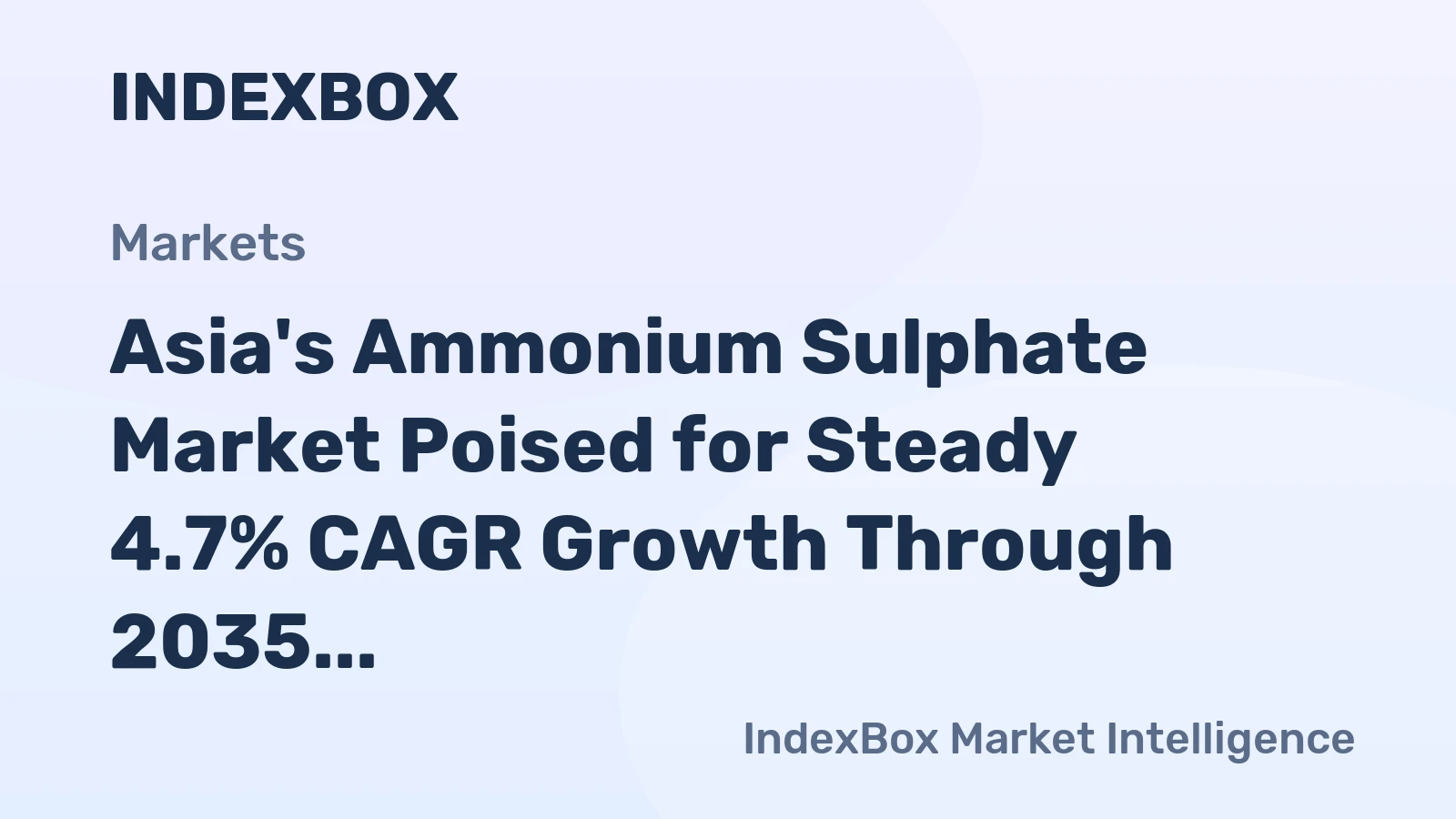 Asia's Ammonium Sulphate Market Poised for Steady 4.7% CAGR Growth Through 2035