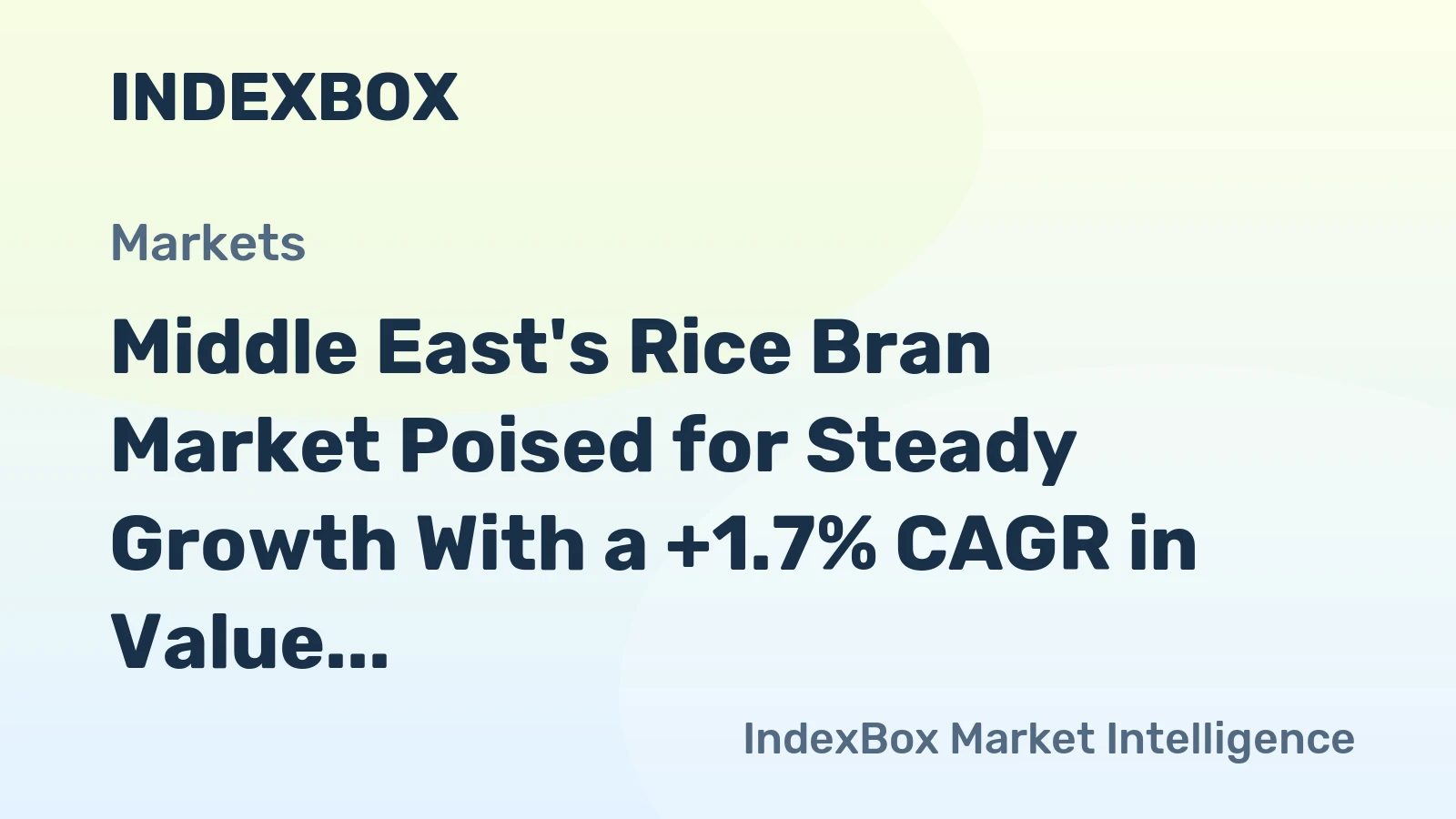 Middle East's Rice Bran Market Poised for Steady Growth With a +1.7% CAGR in Value Through 2035
