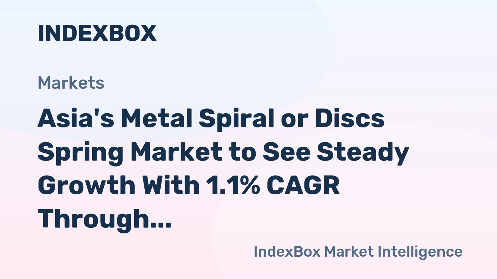 Asia's Metal Spiral or Discs Spring Market to See Steady Growth With 1.1% CAGR Through 2035