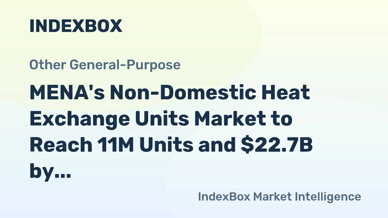 MENA's Non-Domestic Heat Exchange Units Market to Reach 11M Units and $22.7B by 2035