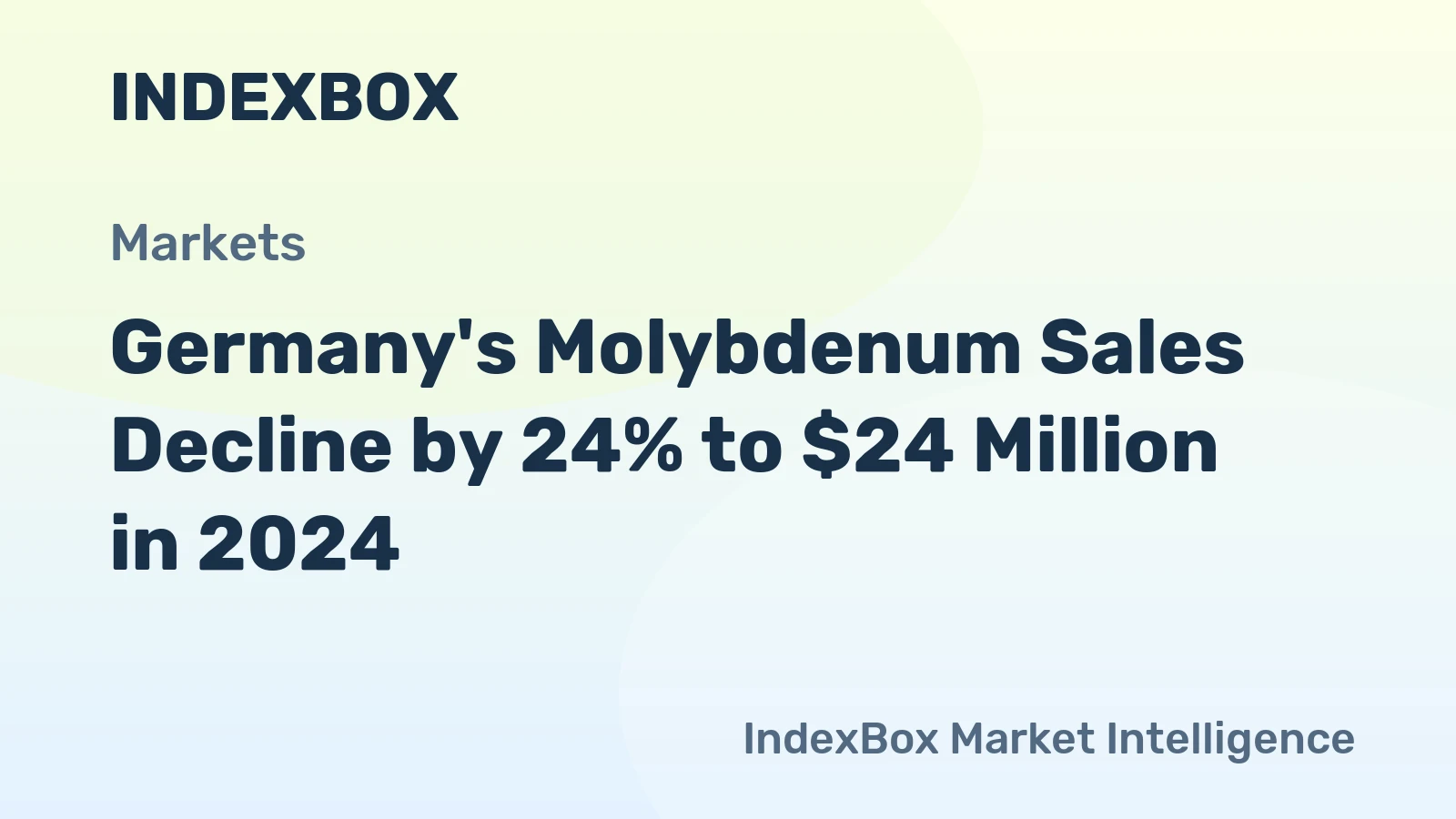 Germany's Molybdenum Sales Decline by 24% to $24 Million in 2024