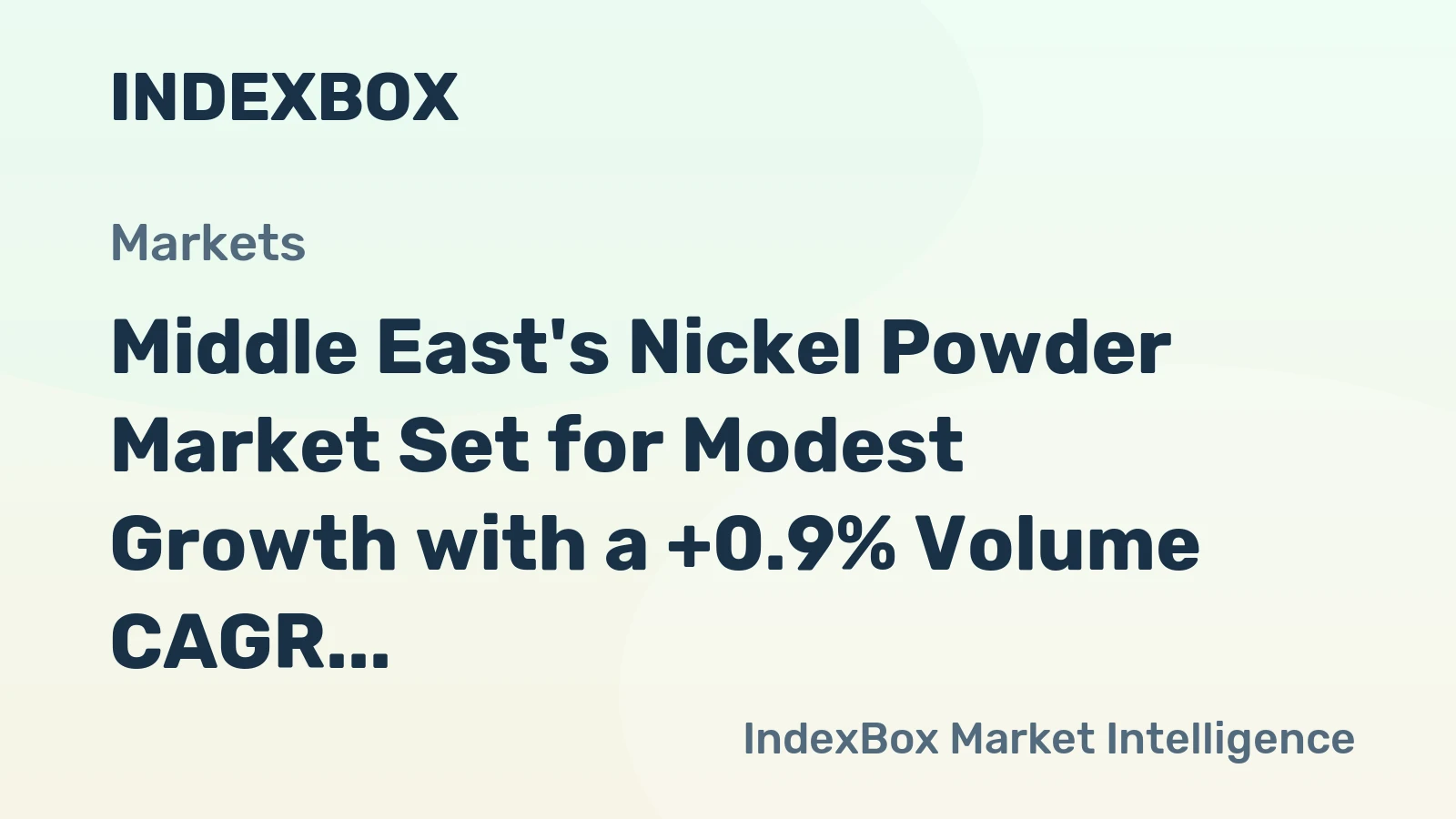 Middle East's Nickel Powder Market Set for Modest Growth with a +0.9% Volume CAGR Through 2035