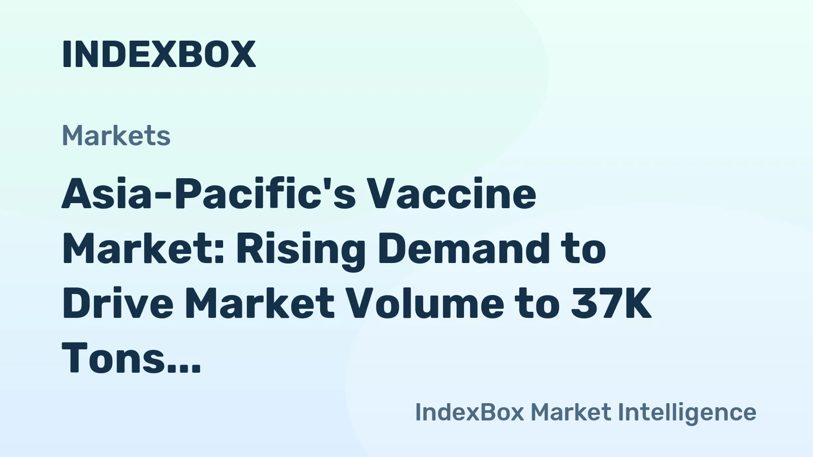 Asia-Pacific's Vaccine Market: Rising Demand to Drive Market Volume to 37K Tons and Value to $37.4B by 2035