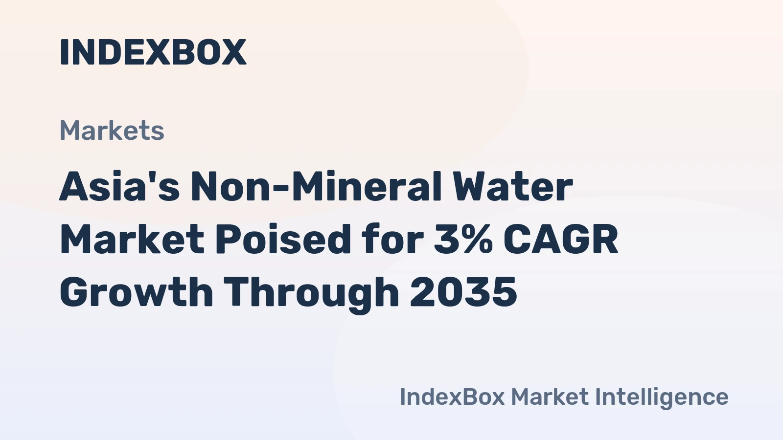 Asia's Non-Mineral Water Market Poised for 3% CAGR Growth Through 2035