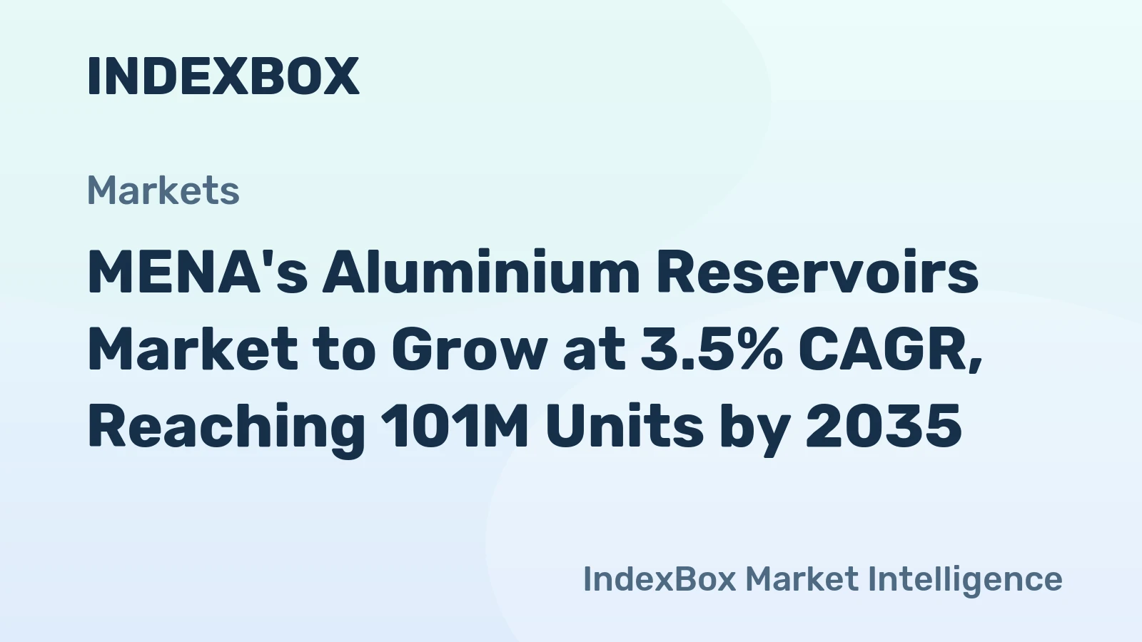 MENA's Aluminium Reservoirs Market to Grow at 3.5% CAGR, Reaching 101M Units by 2035
