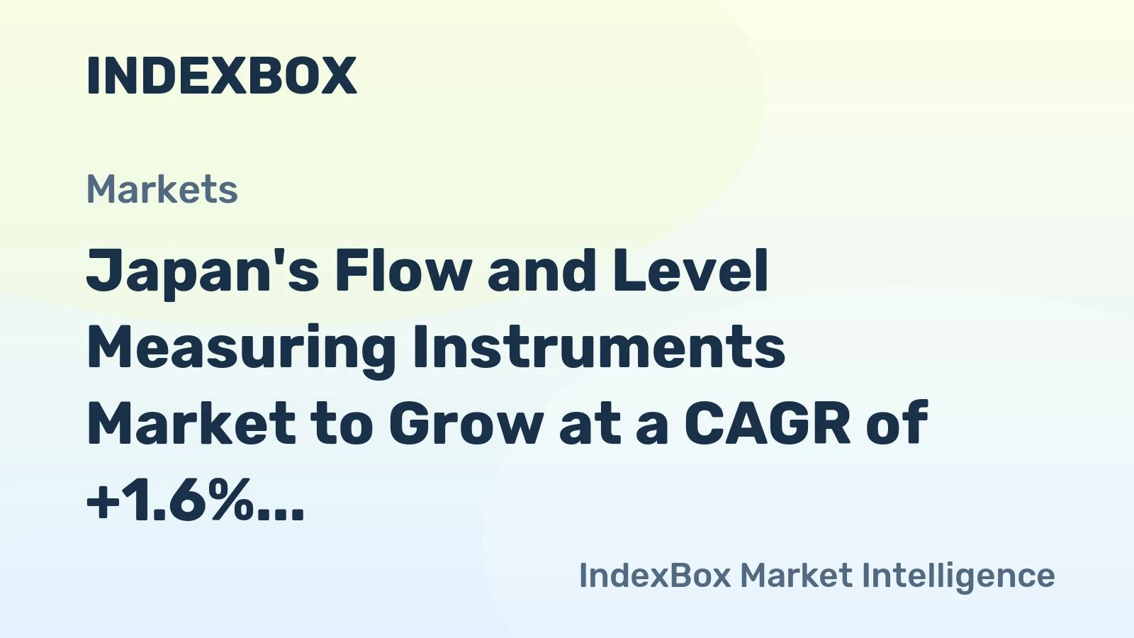 Japan's Flow and Level Measuring Instruments Market to Grow at a CAGR of +1.6% to Reach $2.4B by 2035