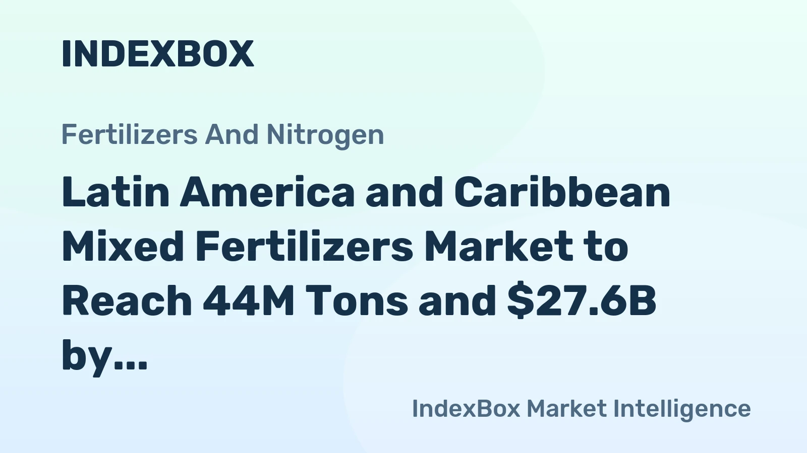 Latin America and Caribbean Mixed Fertilizers Market to Reach 44M Tons and $27.6B by 2035 on Growing Demand
