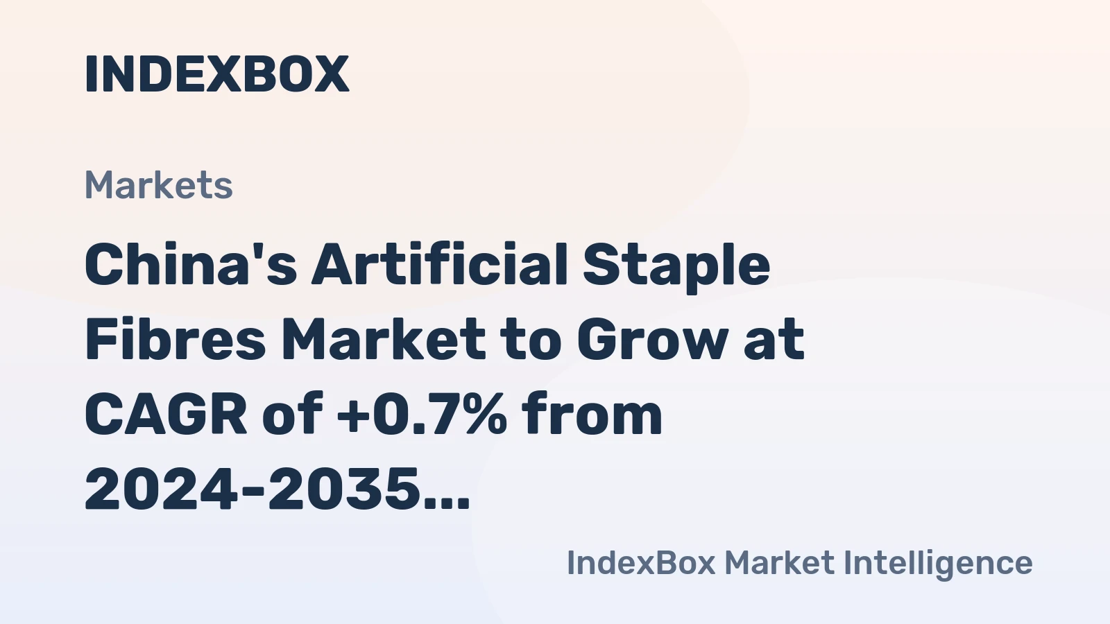 China's Artificial Staple Fibres Market to Grow at CAGR of +0.7% from 2024-2035