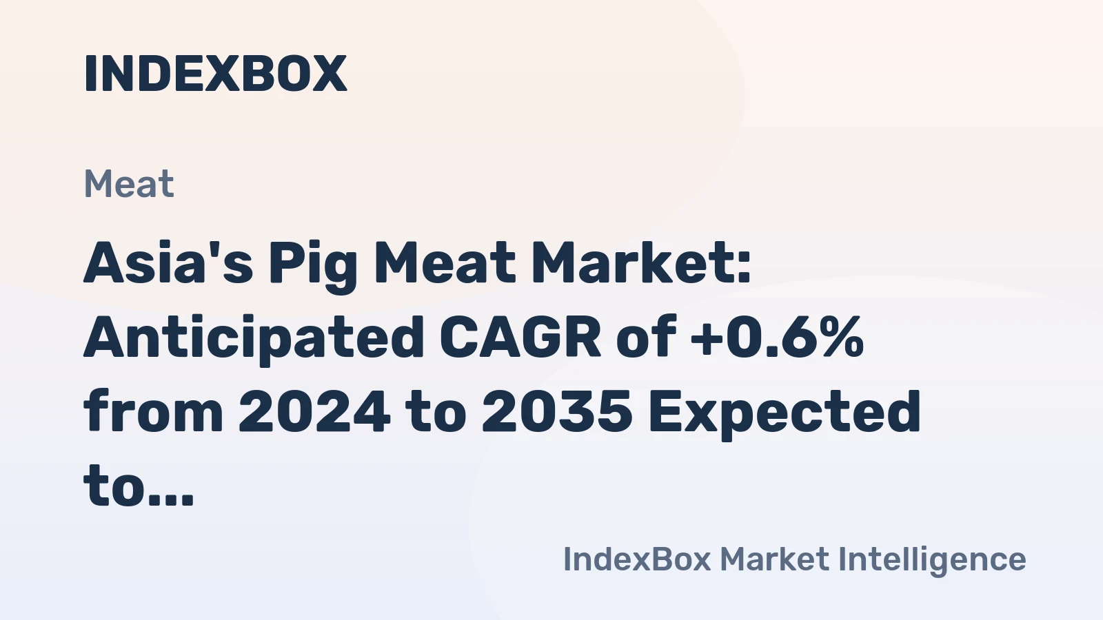 Asia's Pig Meat Market: Anticipated CAGR of +0.6% from 2024 to 2035 Expected to Reach 425K tons