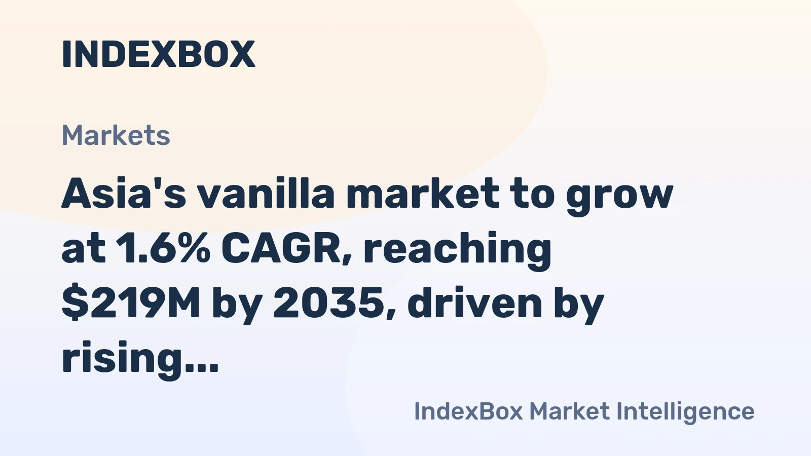 Asia's vanilla market to grow at 1.6% CAGR, reaching $219M by 2035, driven by rising regional demand.