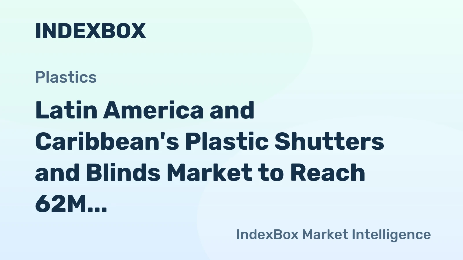 Latin America and Caribbean's Plastic Shutters and Blinds Market to Reach 62M Units and $511M by 2035