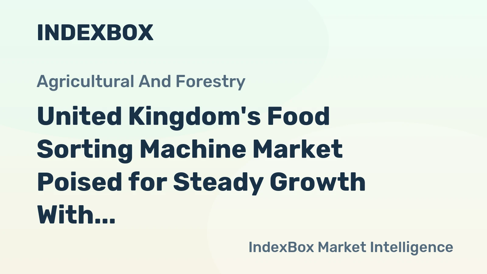 United Kingdom's Food Sorting Machine Market Poised for Steady Growth With 5.5% CAGR in Value