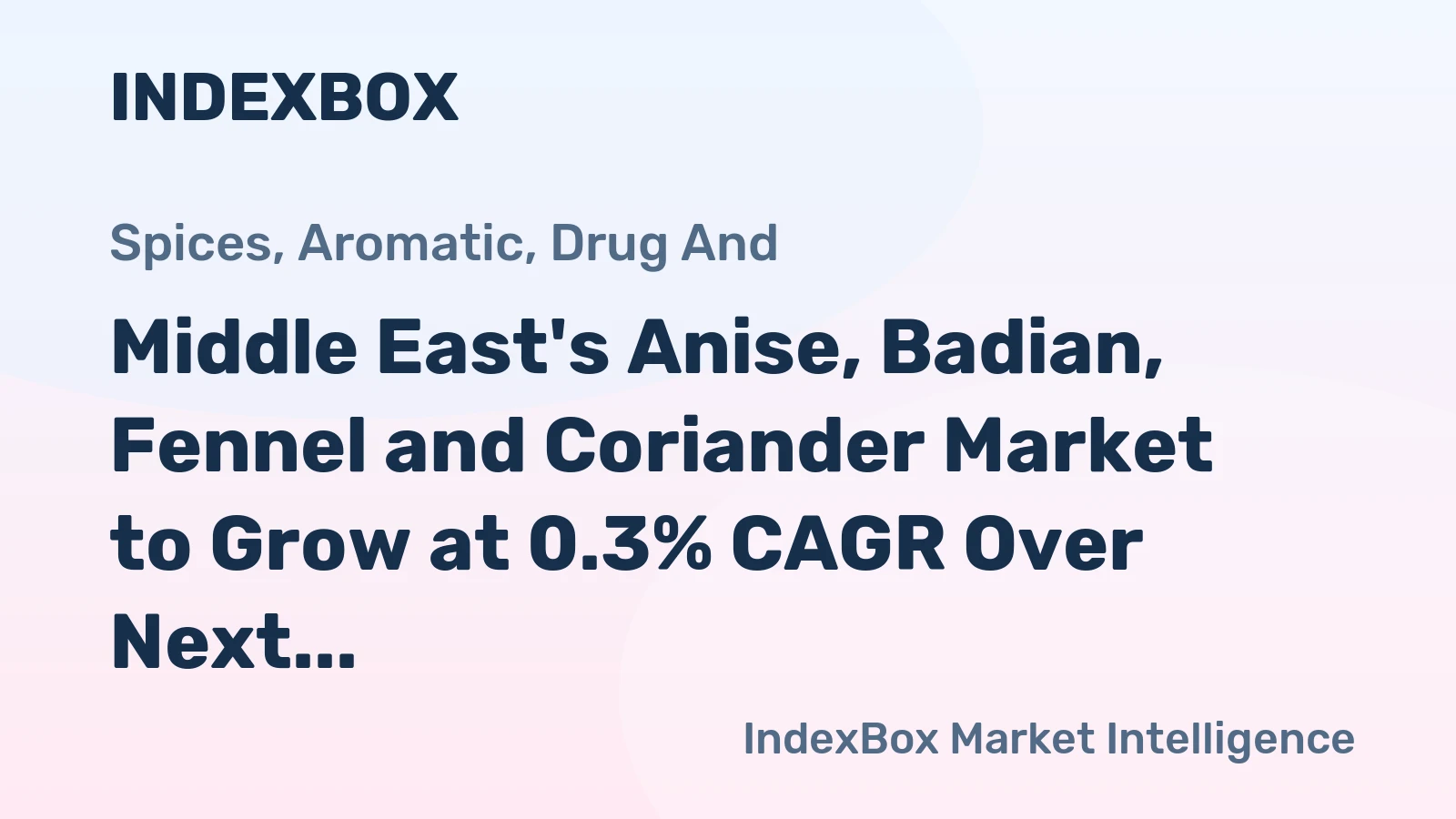 Middle East's Anise, Badian, Fennel and Coriander Market to Grow at 0.3% CAGR Over Next Decade