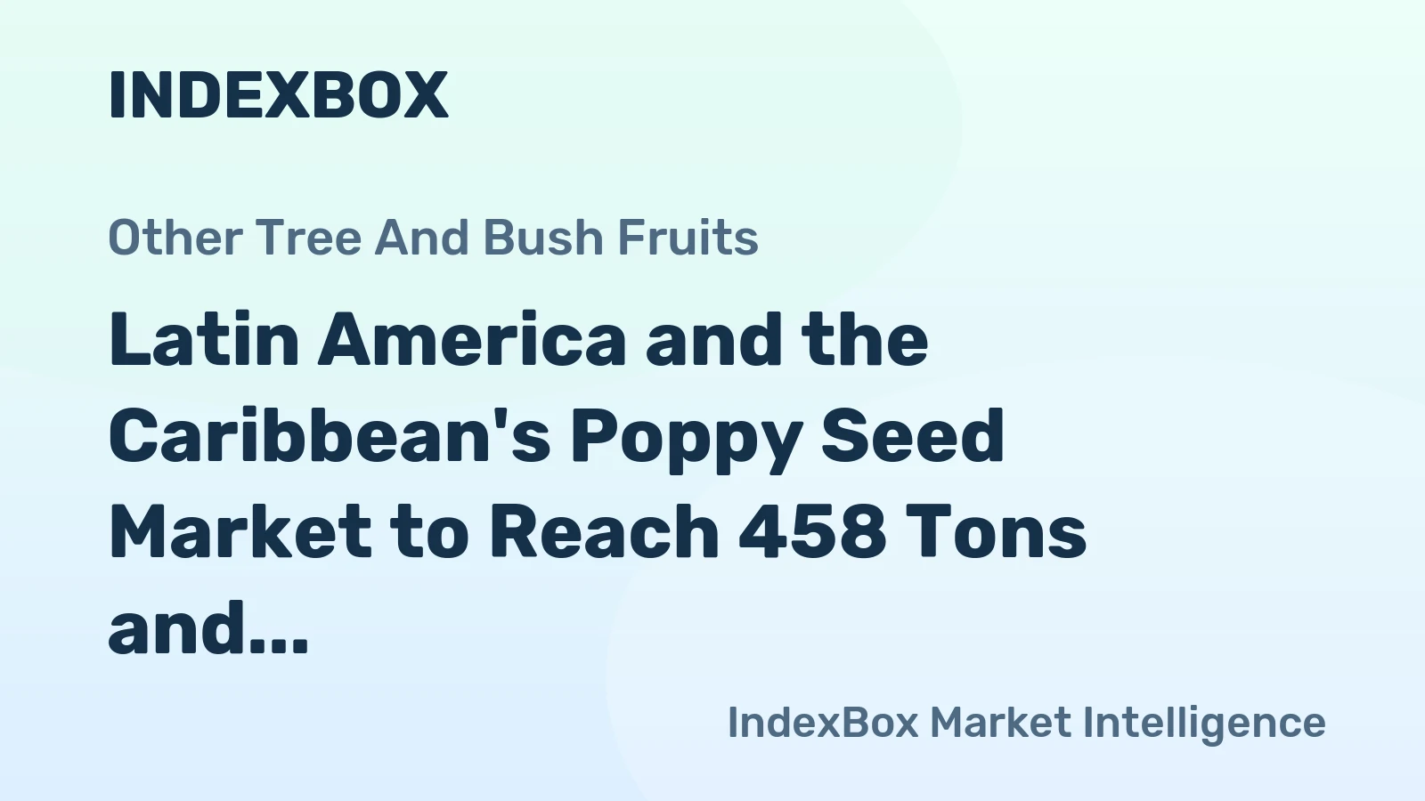 Latin America and the Caribbean's Poppy Seed Market to Reach 458 Tons and $1.5M by 2035