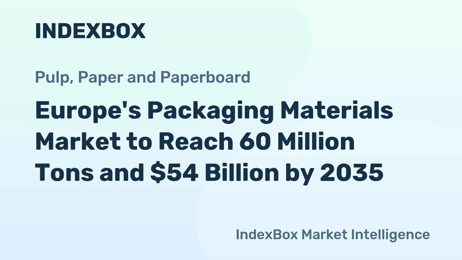 Europe's Packaging Materials Market to Reach 60 Million Tons and $54 Billion by 2035