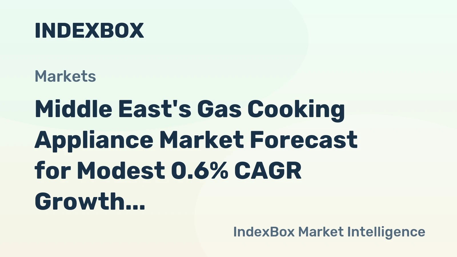 Middle East's Gas Cooking Appliance Market Forecast for Modest 0.6% CAGR Growth Through 2035