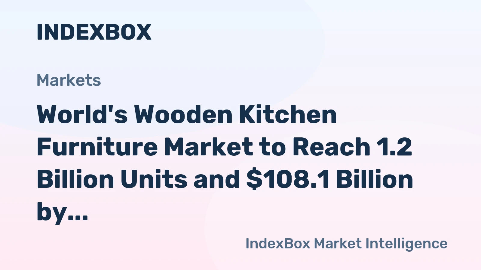 World's Wooden Kitchen Furniture Market to Reach 1.2 Billion Units and $108.1 Billion by 2035