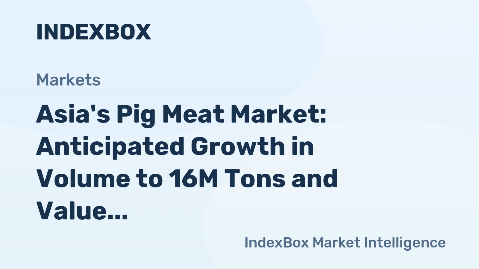 Asia's Pig Meat Market: Anticipated Growth in Volume to 16M Tons and Value to $49.9B by 2035