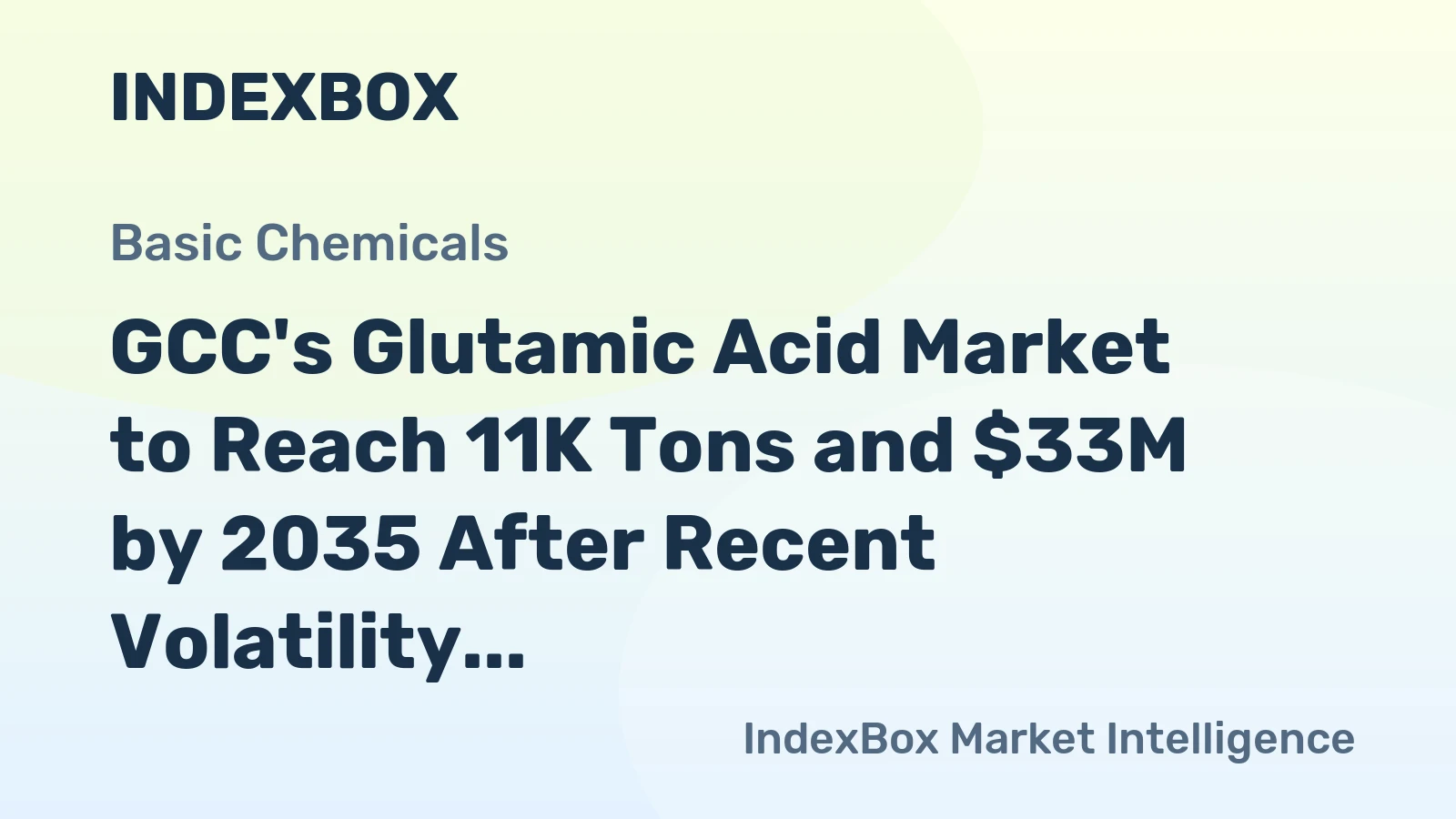 GCC's Glutamic Acid Market to Reach 11K Tons and $33M by 2035 After Recent Volatility