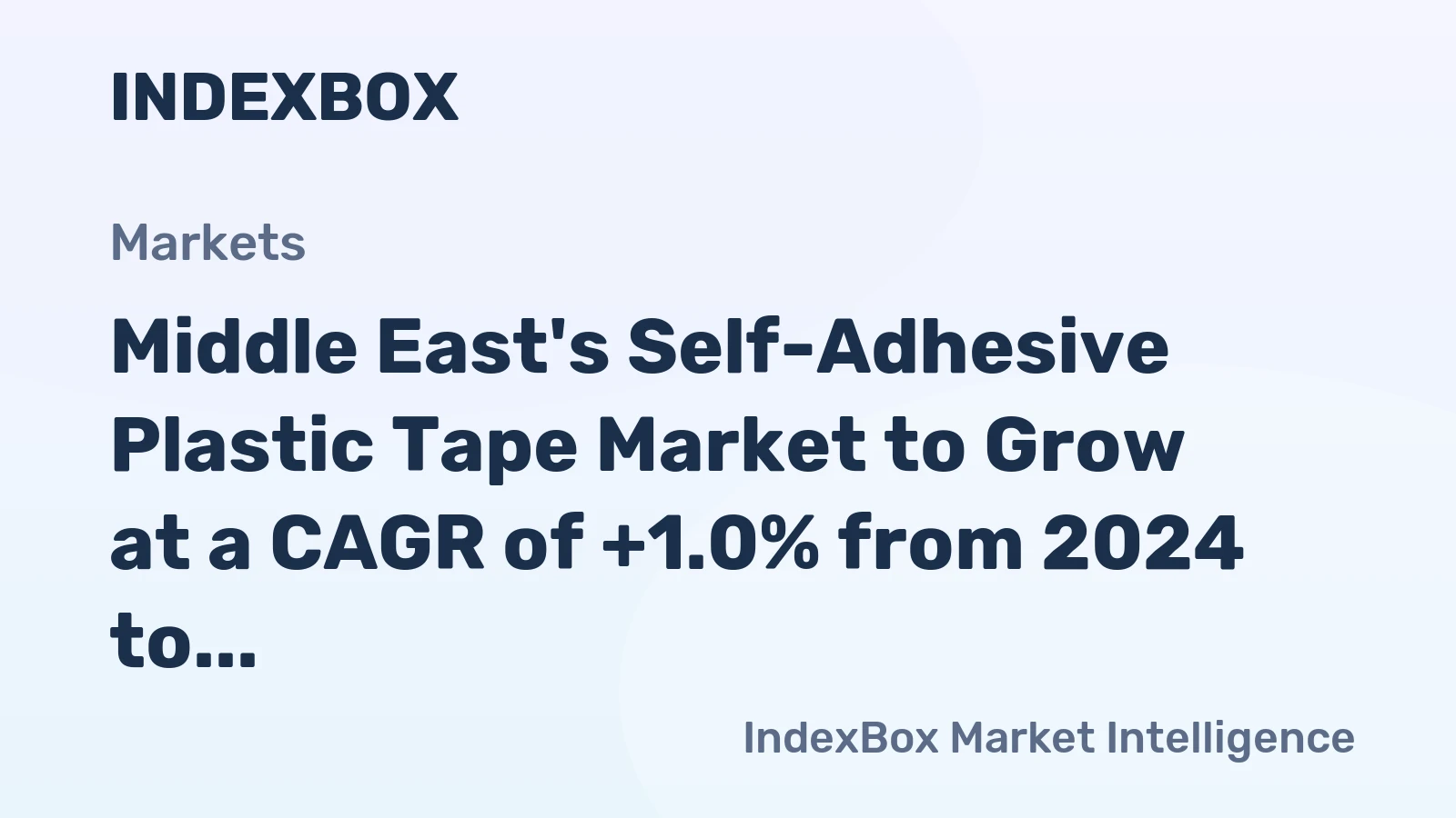 Middle East's Self-Adhesive Plastic Tape Market to Grow at a CAGR of +1.0% from 2024 to 2035, Reaching 200K Tons