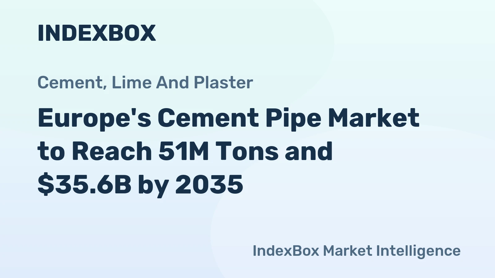 Europe's Cement Pipe Market to Reach 51M Tons and $35.6B by 2035
