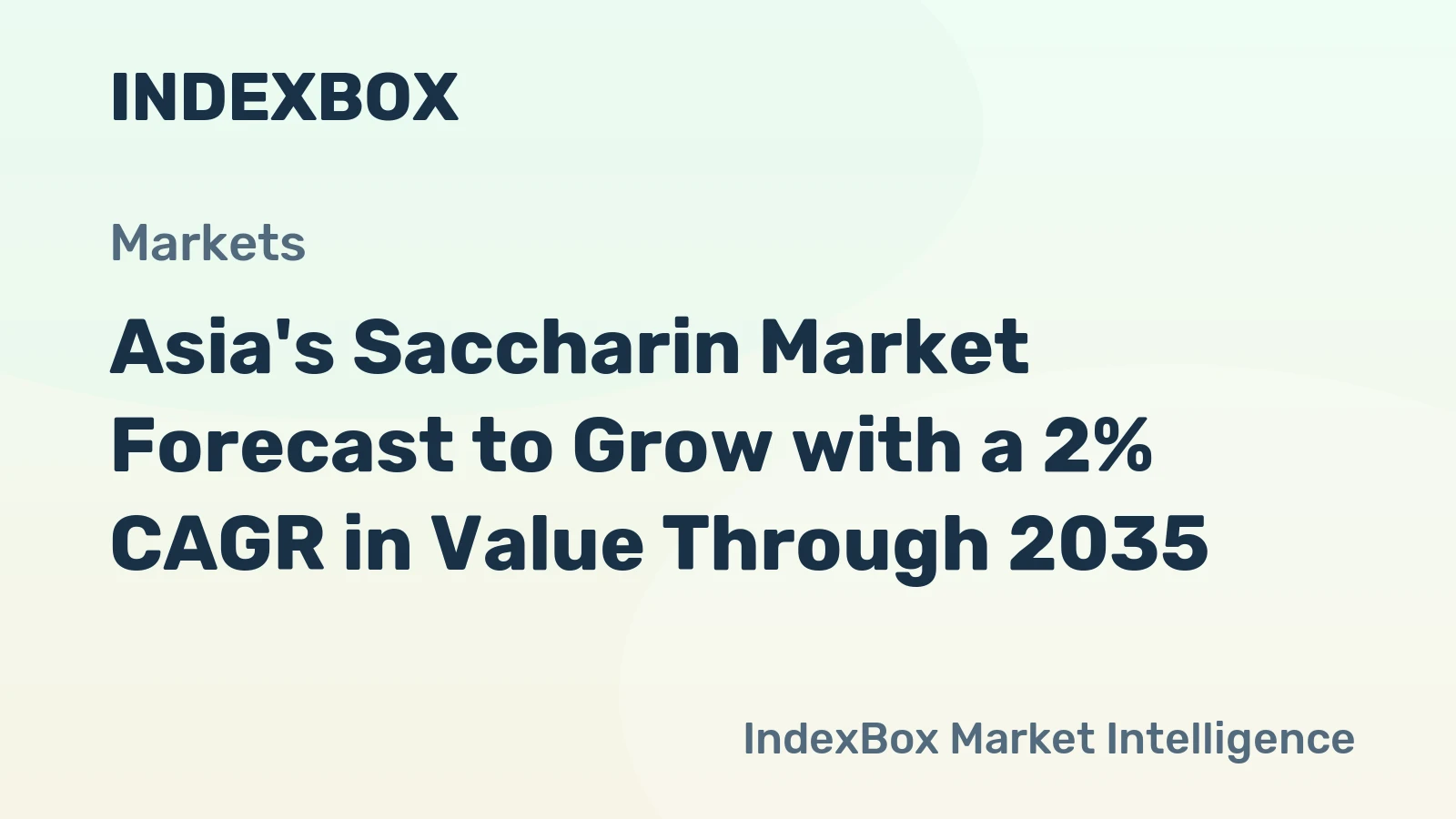 Asia's Saccharin Market Forecast to Grow with a 2% CAGR in Value Through 2035