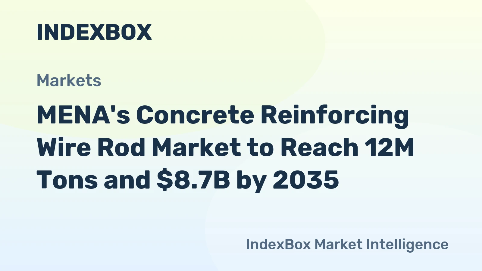MENA's Concrete Reinforcing Wire Rod Market to Reach 12M Tons and $8.7B by 2035