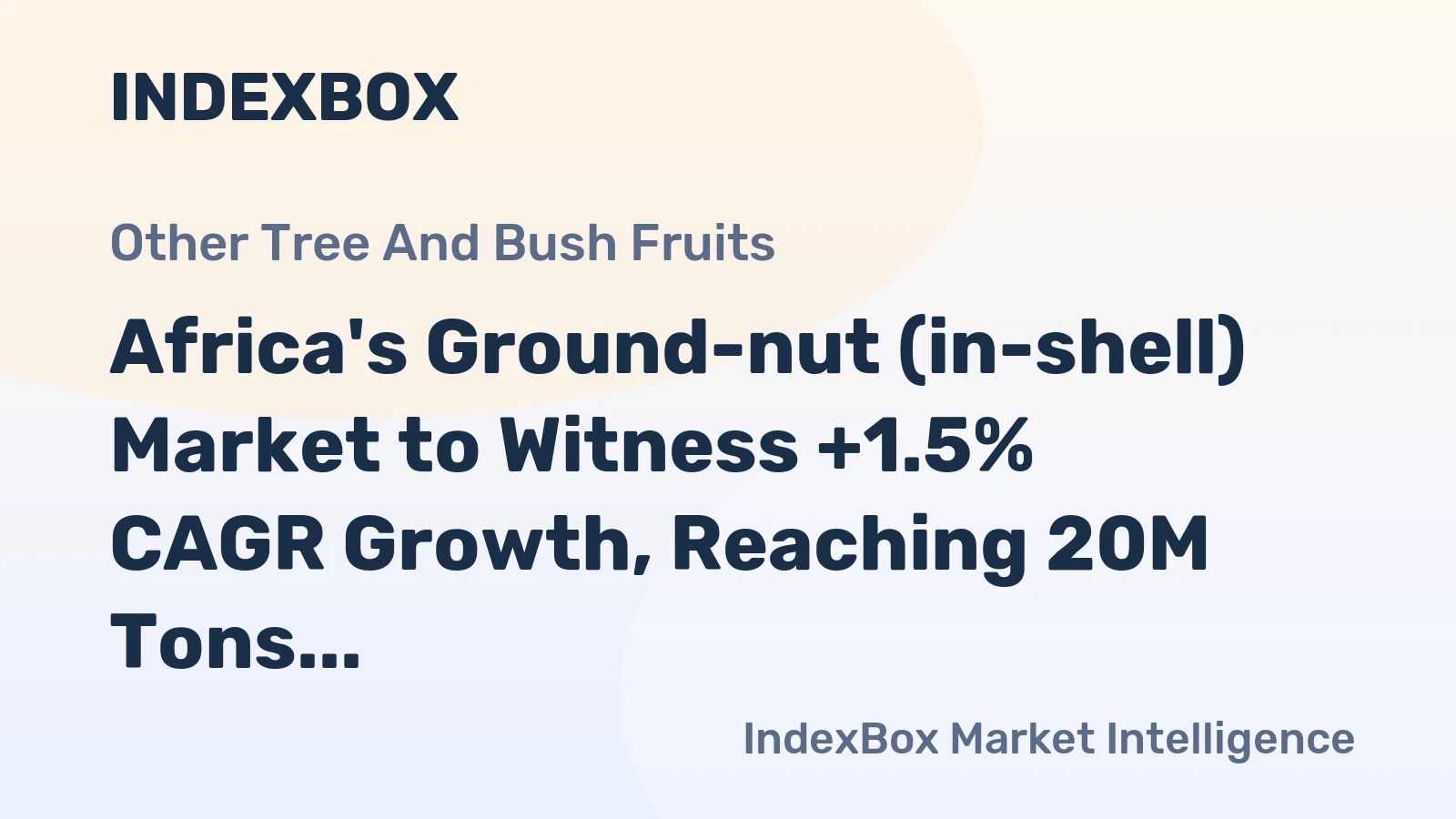 Africa's Ground-nut (in-shell) Market to Witness +1.5% CAGR Growth, Reaching 20M Tons by 2035