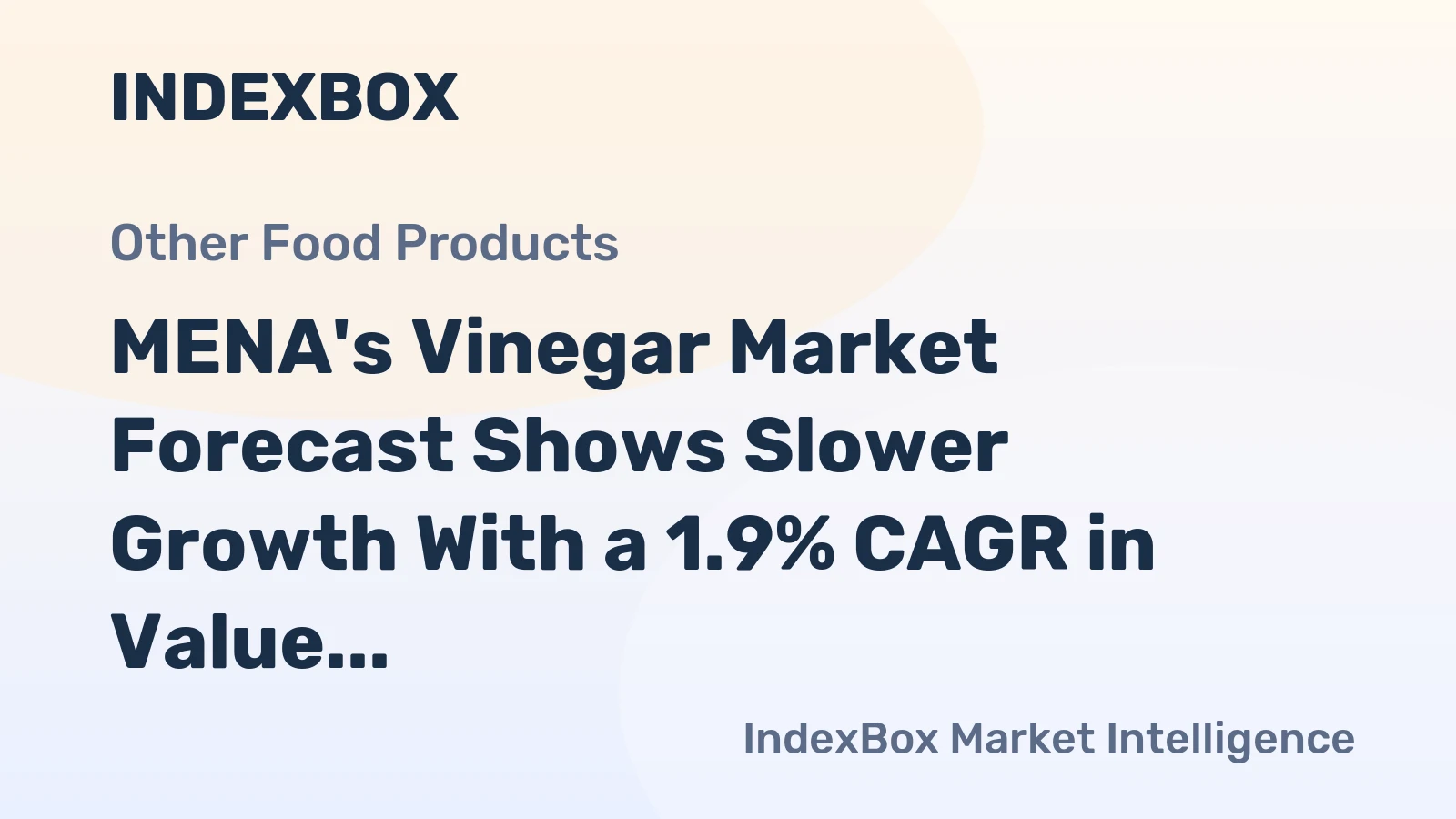 MENA's Vinegar Market Forecast Shows Slower Growth With a 1.9% CAGR in Value Through 2035