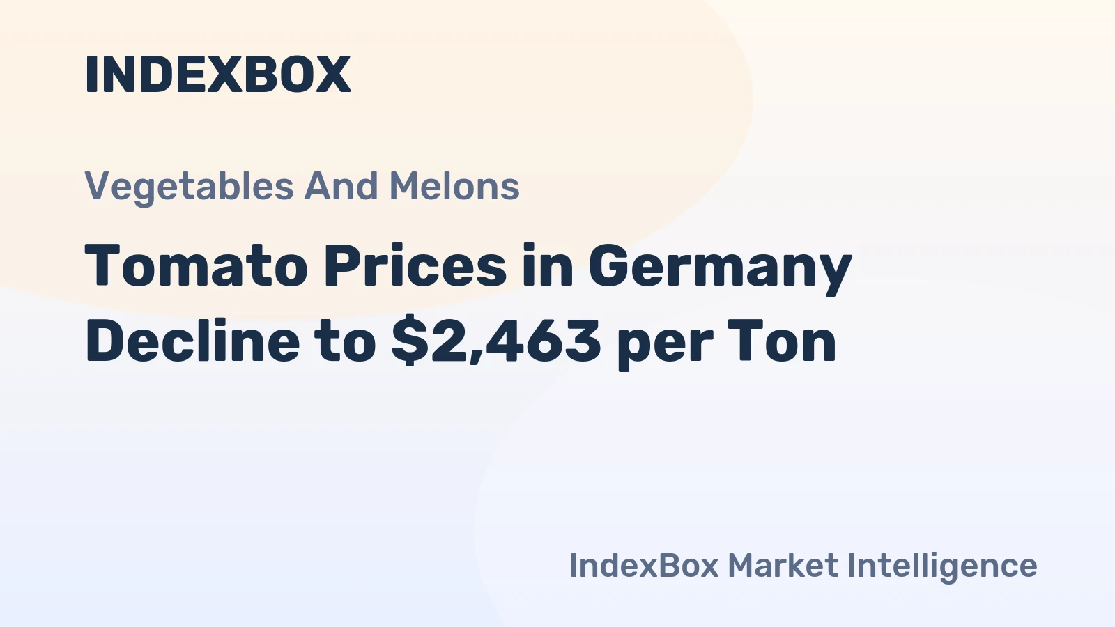 Tomato Prices in Germany Decline to $2,463 per Ton