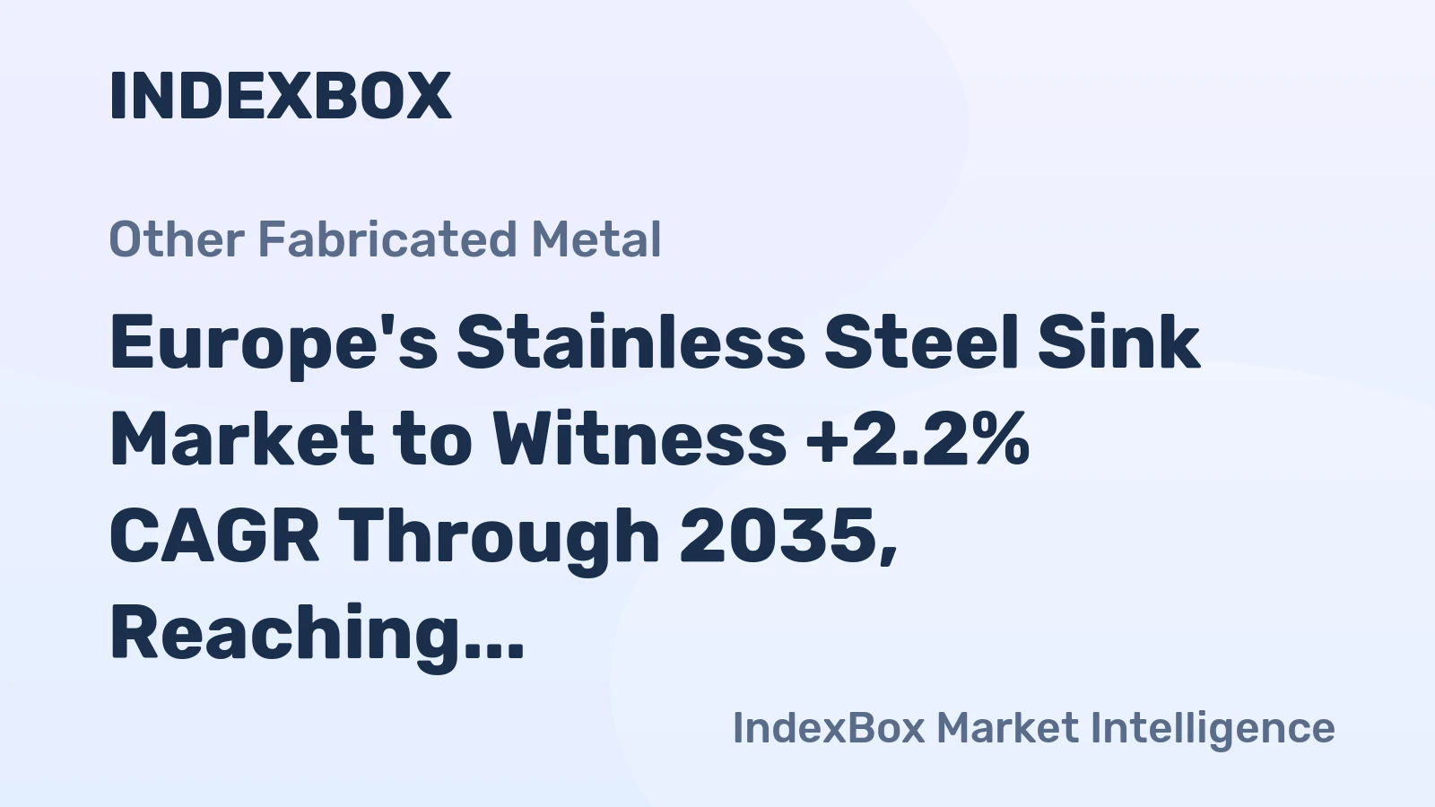 Europe's Stainless Steel Sink Market to Witness +2.2% CAGR Through 2035, Reaching $1.9B in Value