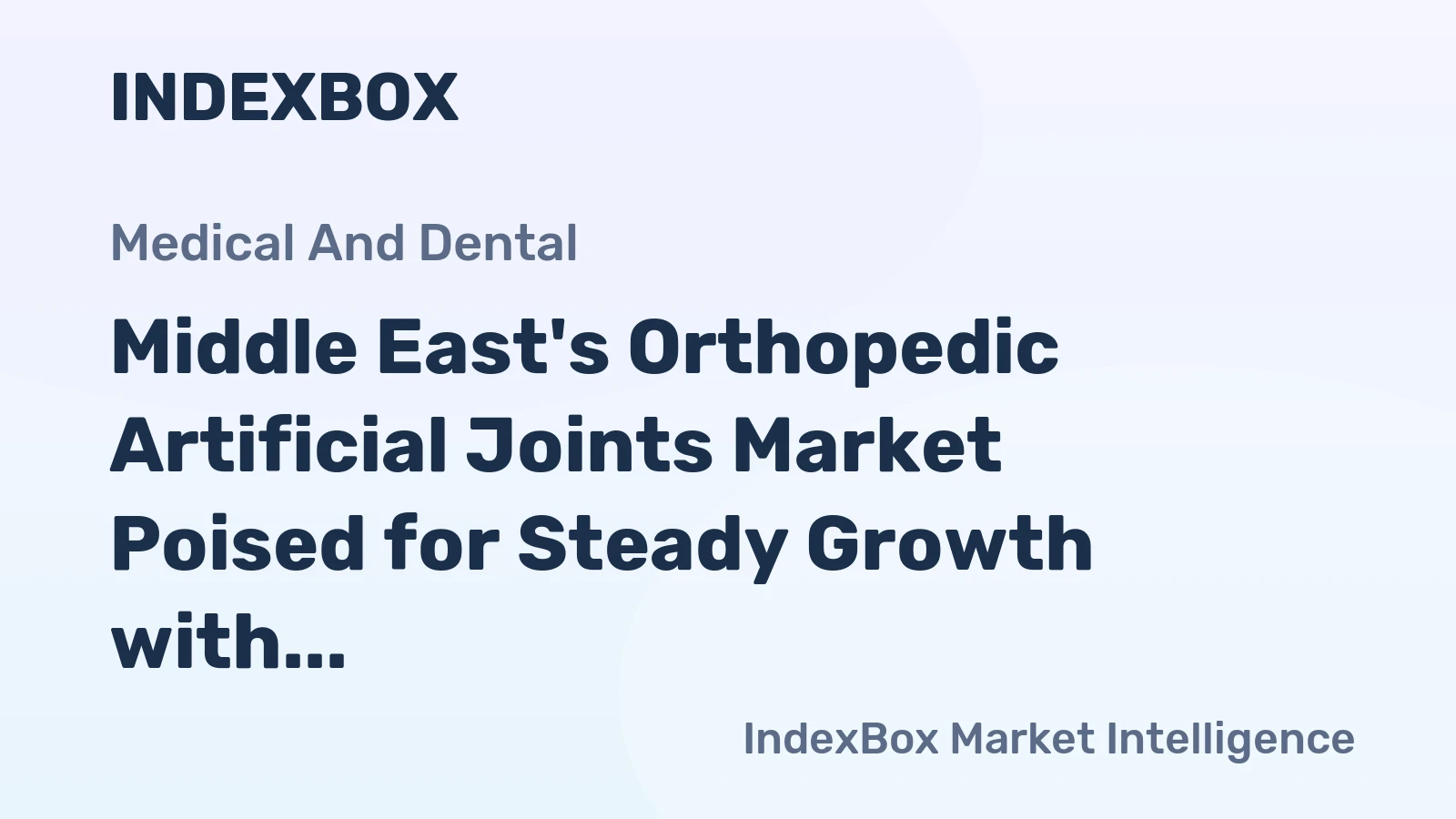 Middle East's Orthopedic Artificial Joints Market Poised for Steady Growth with 2.3% CAGR