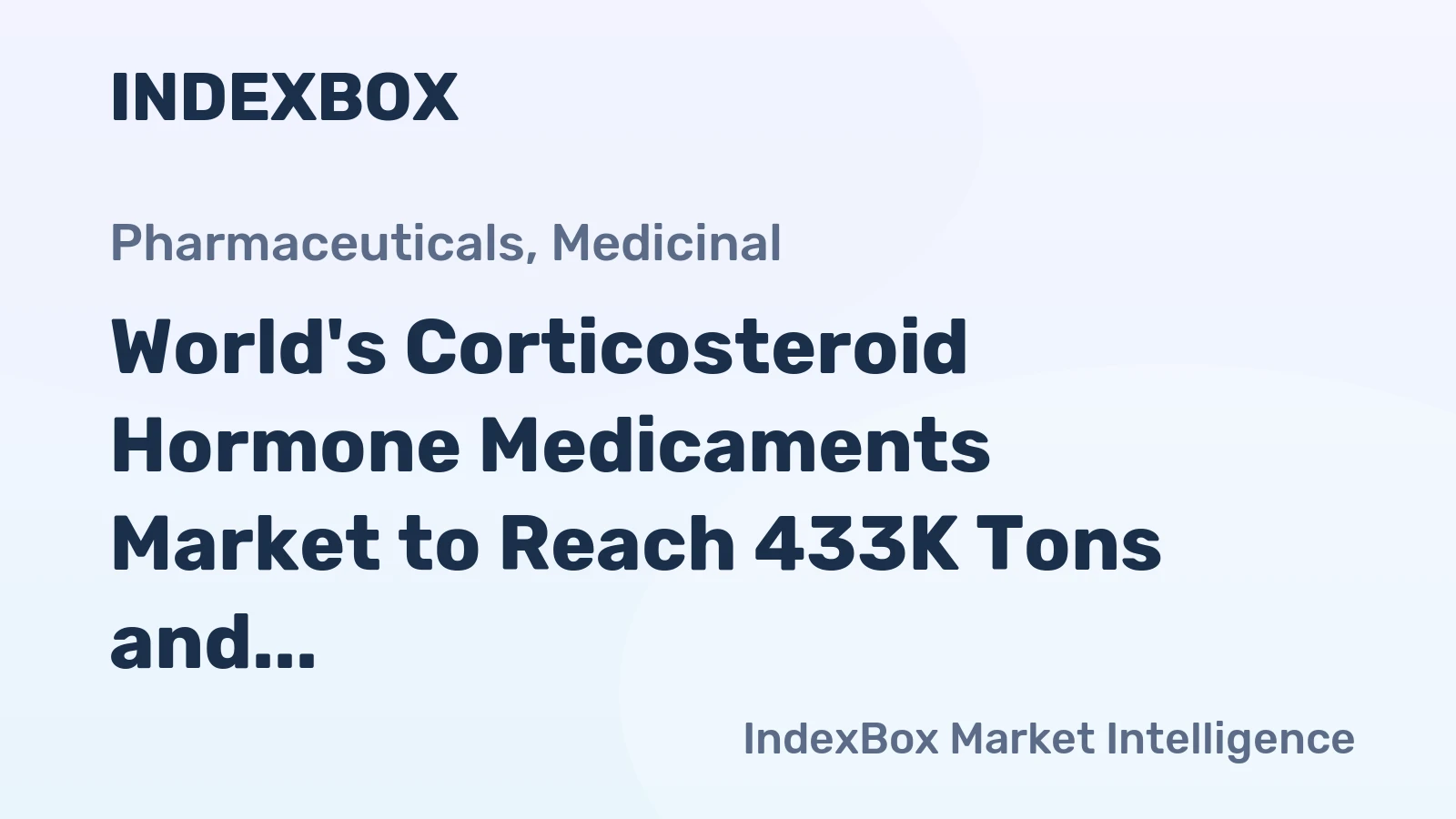 World's Corticosteroid Hormone Medicaments Market to Reach 433K Tons and $103.1 Billion by 2035