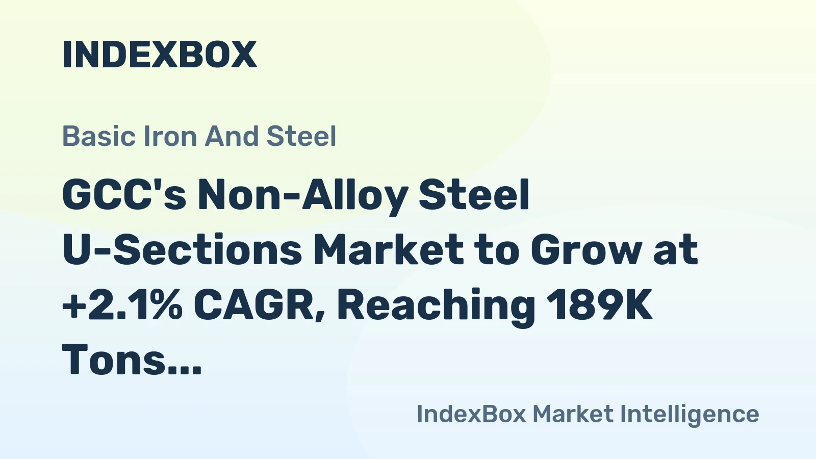 GCC's Non-Alloy Steel U-Sections Market to Grow at +2.1% CAGR, Reaching 189K Tons by 2035